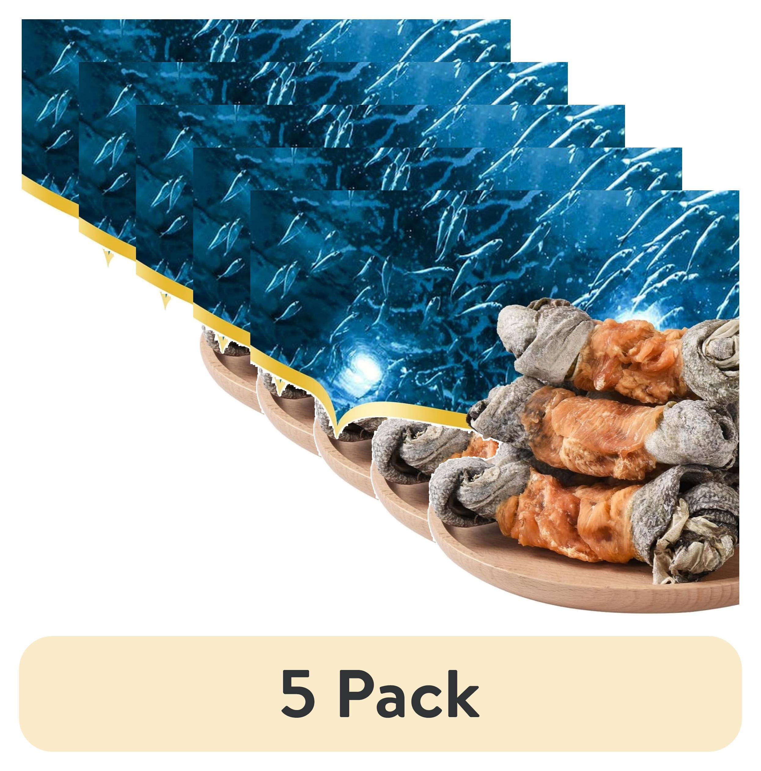 (5 pack) Pawmate Nutritious Shiny Coat Dog Treats, Chicken Wrapped Cod ...