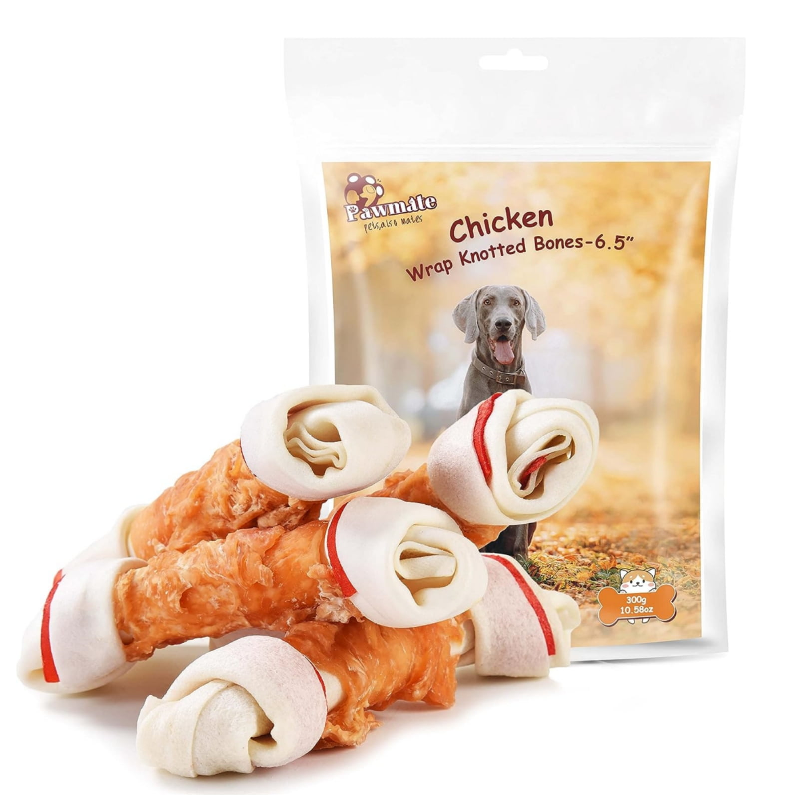 "Pawmate Edible Chew Sticks for Heavy Chewer Puppies, Chicken Wrapped 6 ...