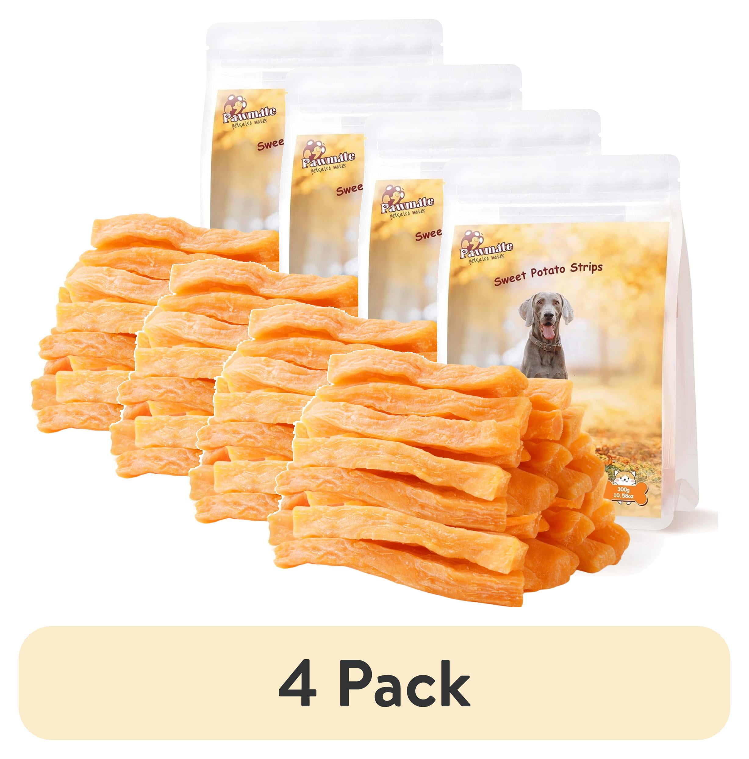 (4 pack) Pawmate Sweet Potato Sweet Potato Dog Treats, Promote ...
