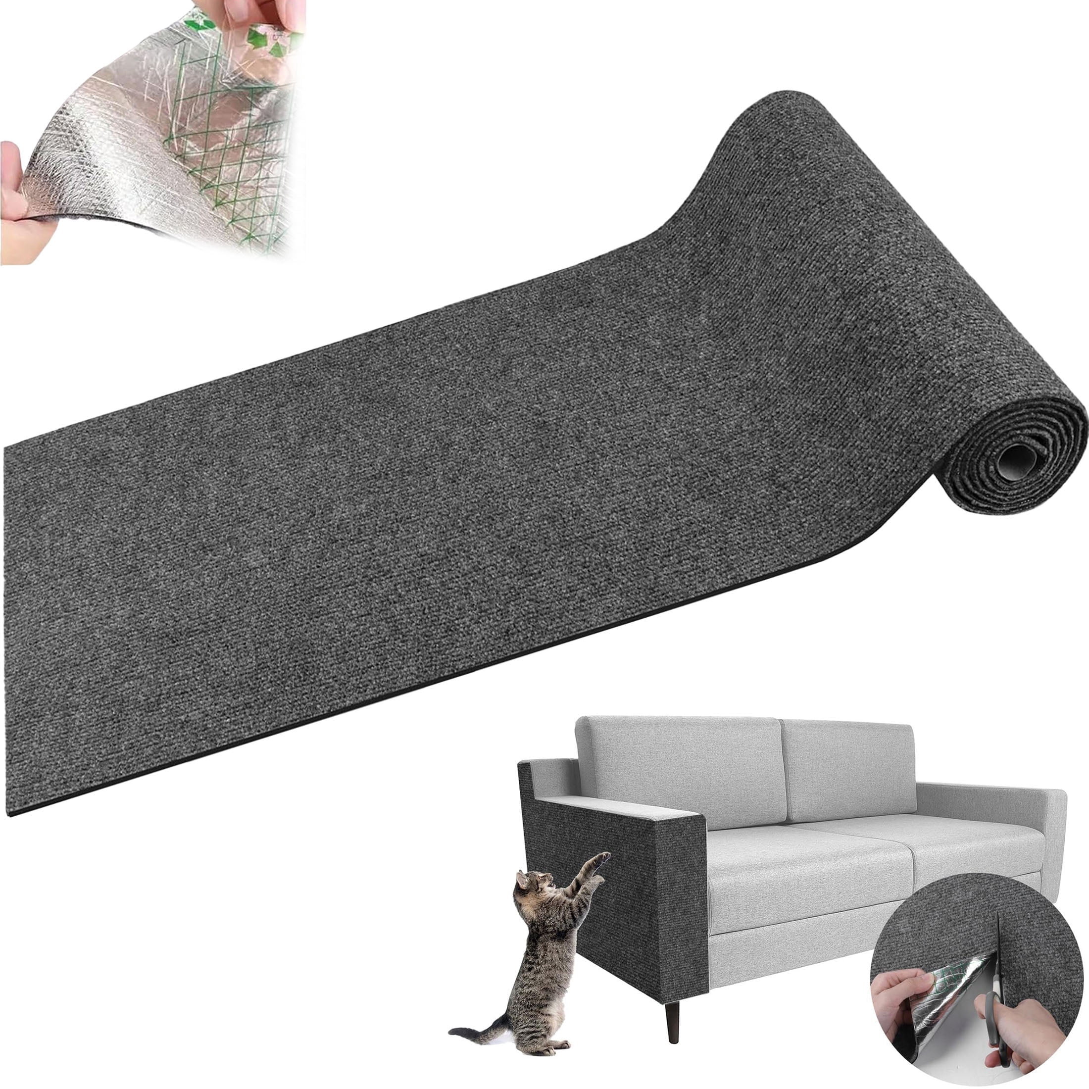 Self-Adhesive Cat Scratch Protector Carpet - Cut-to-Fit, DIY ...
