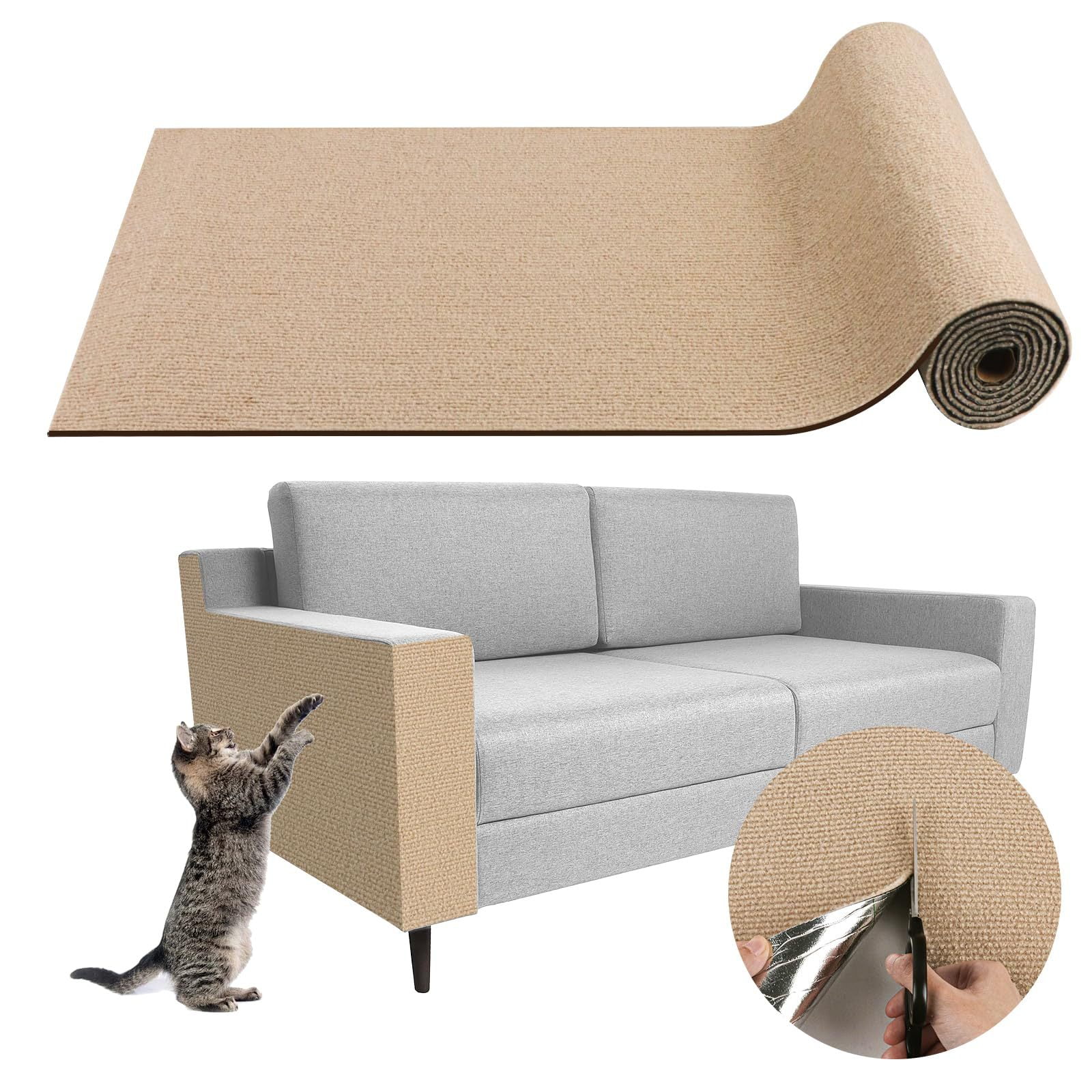 Pawmingle Cat Scratching Carpet, Cat Scratching Mat Self Adhesive, Wall ...