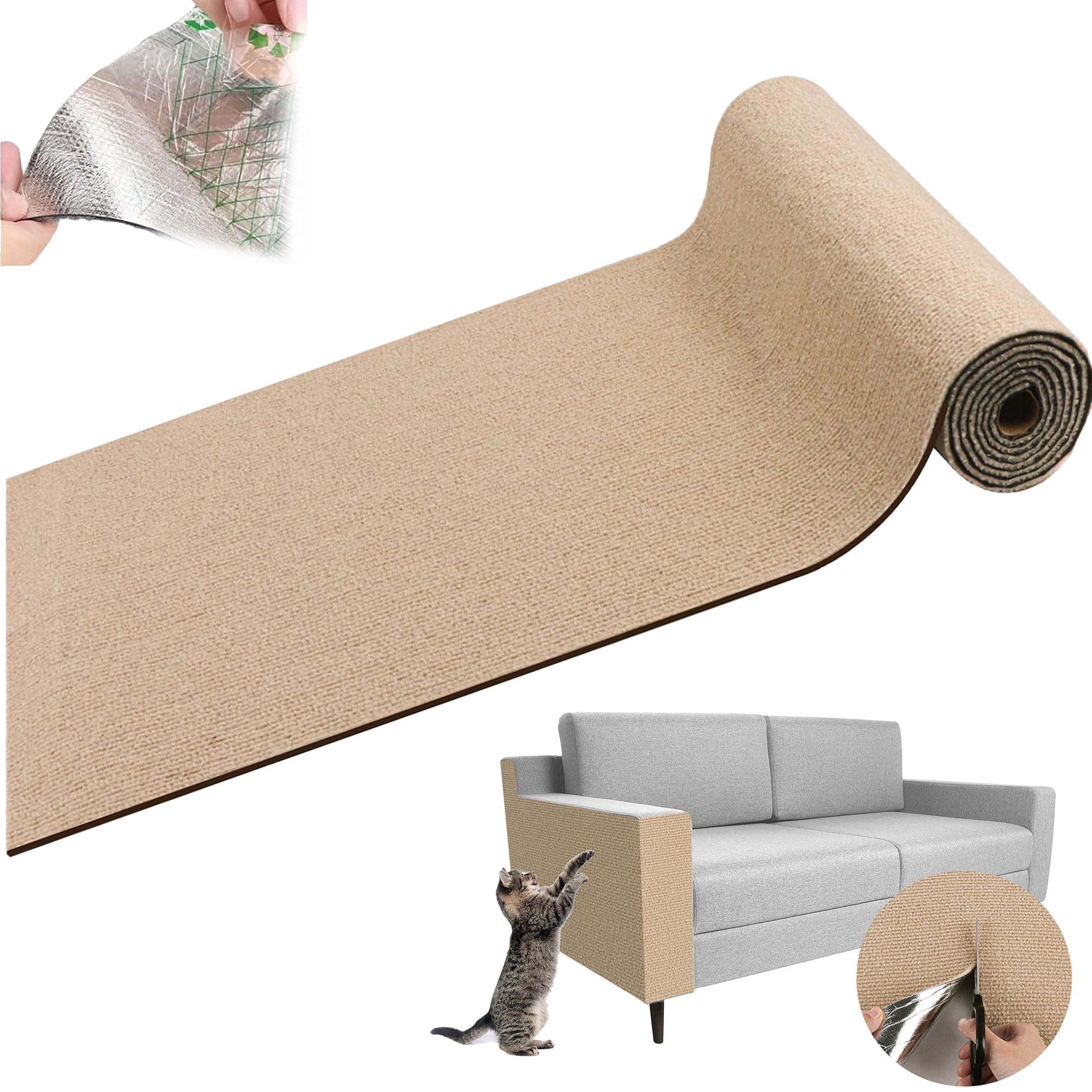 Self-Adhesive Cat Scratch Protector Carpet - Cut-to-Fit, DIY ...