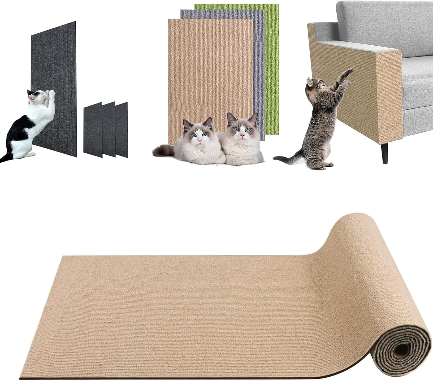 Pawmingle Cat Scratching Carpet, Couch Corner Protectors for Cats, Cat ...