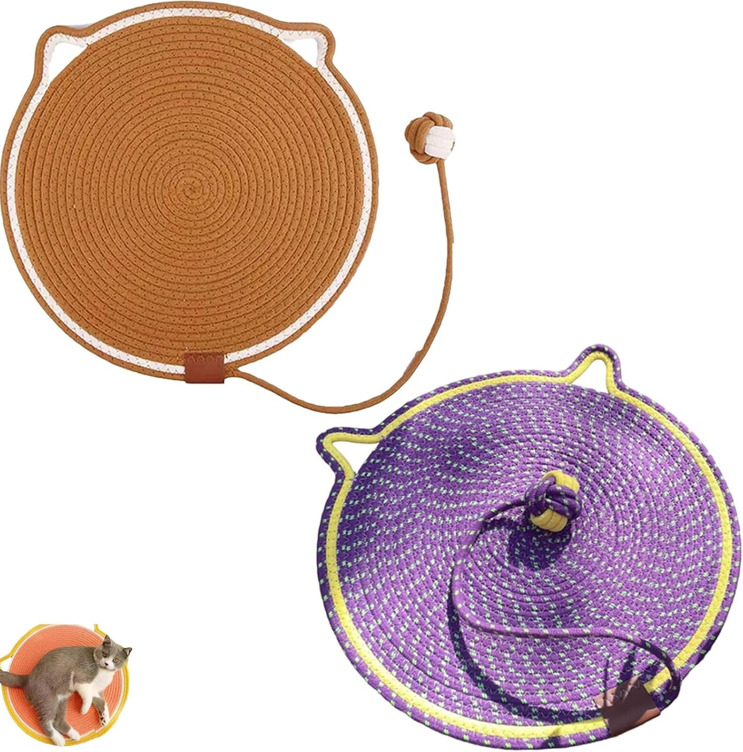 Pawmingle Cat Scratching Carpet,Dual Scratching Pad for Cats with Ball ...