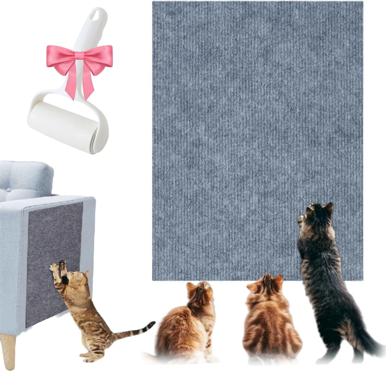 Pawmingle Cat Scratching Carpet, Cat Scratching Mat Self Adhesive ...