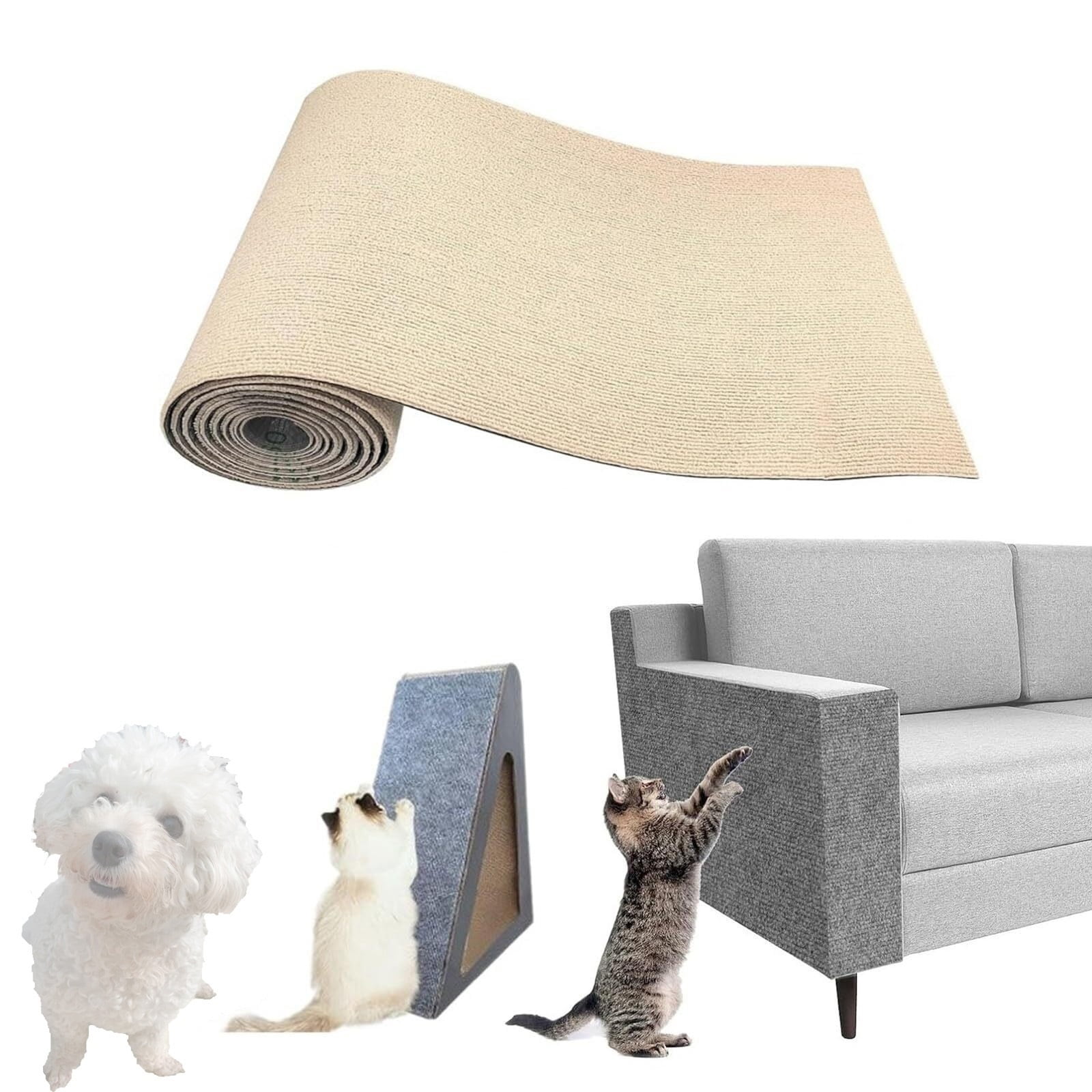Pawmingle Self-Adhesive Cat Scratching Carpet for Indoor Sofa Wall ...