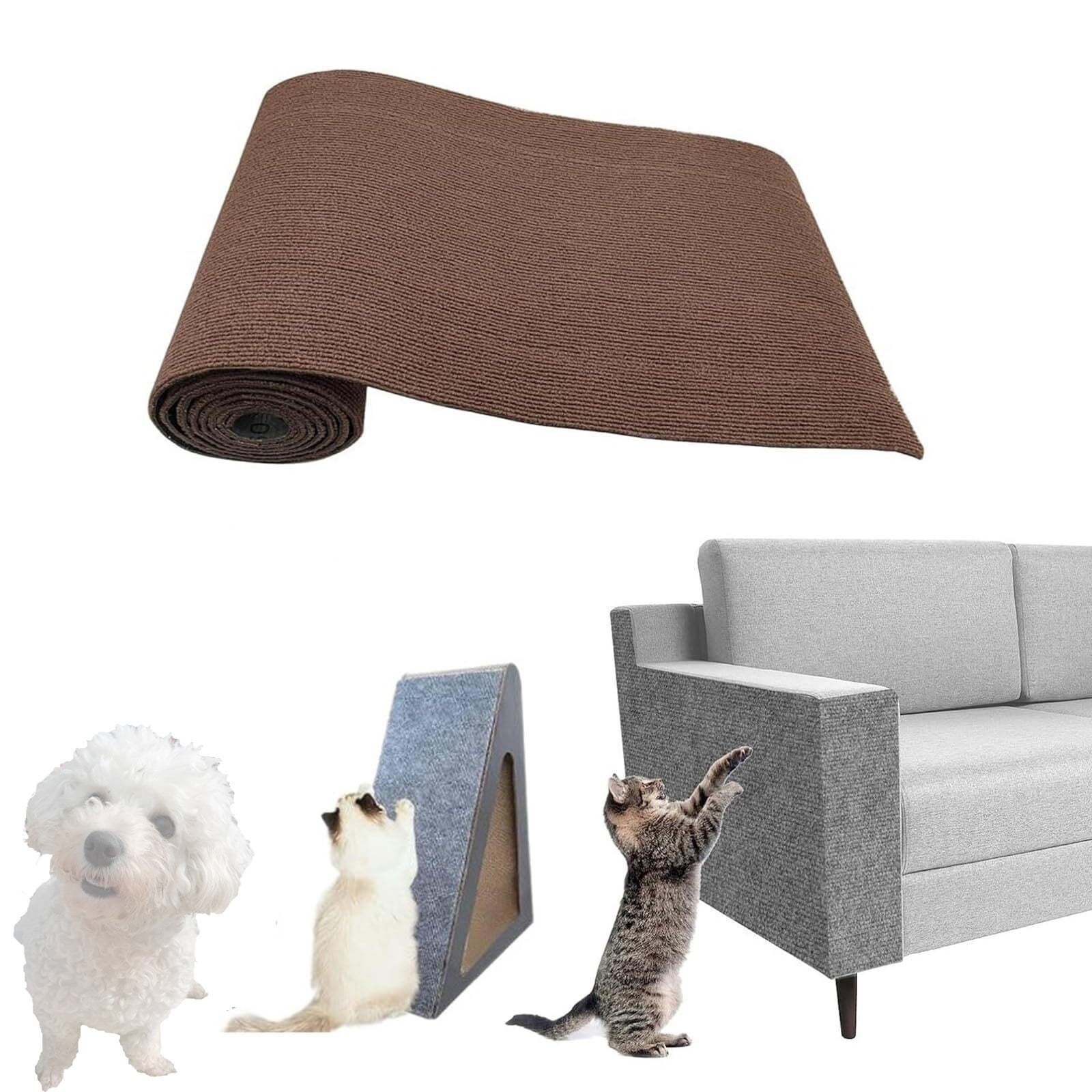 Pawmingle Self-Adhesive Cat Scratching Carpet for Indoor Sofa Wall ...