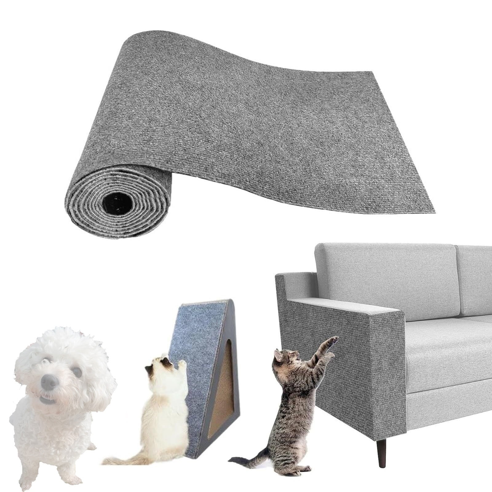 Pawmingle Self-Adhesive Cat Scratching Carpet for Indoor Sofa Wall ...