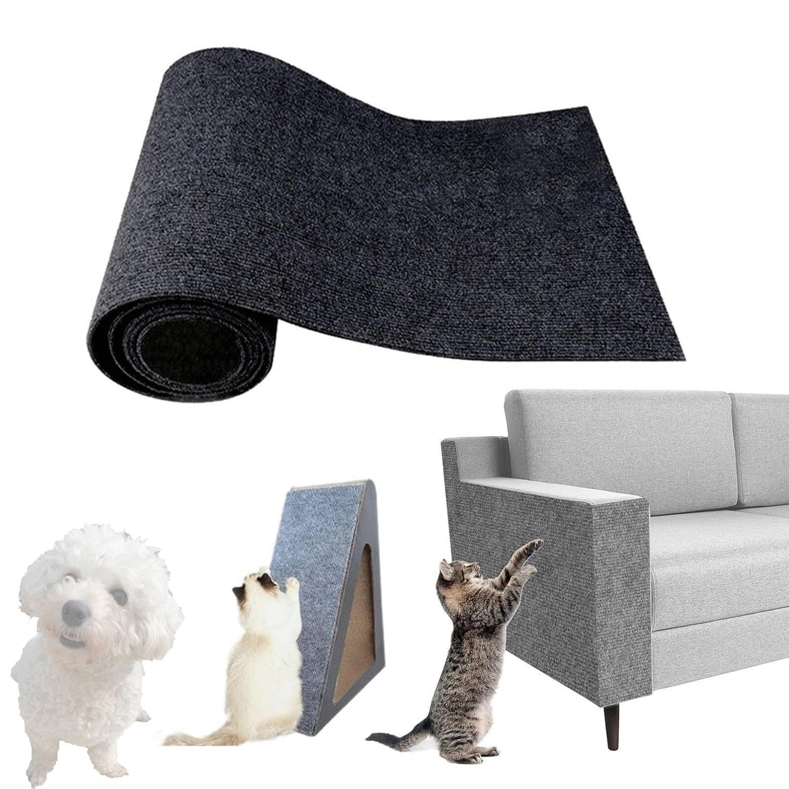 Pawmingle Self-Adhesive Cat Scratching Carpet for Indoor Sofa Wall ...