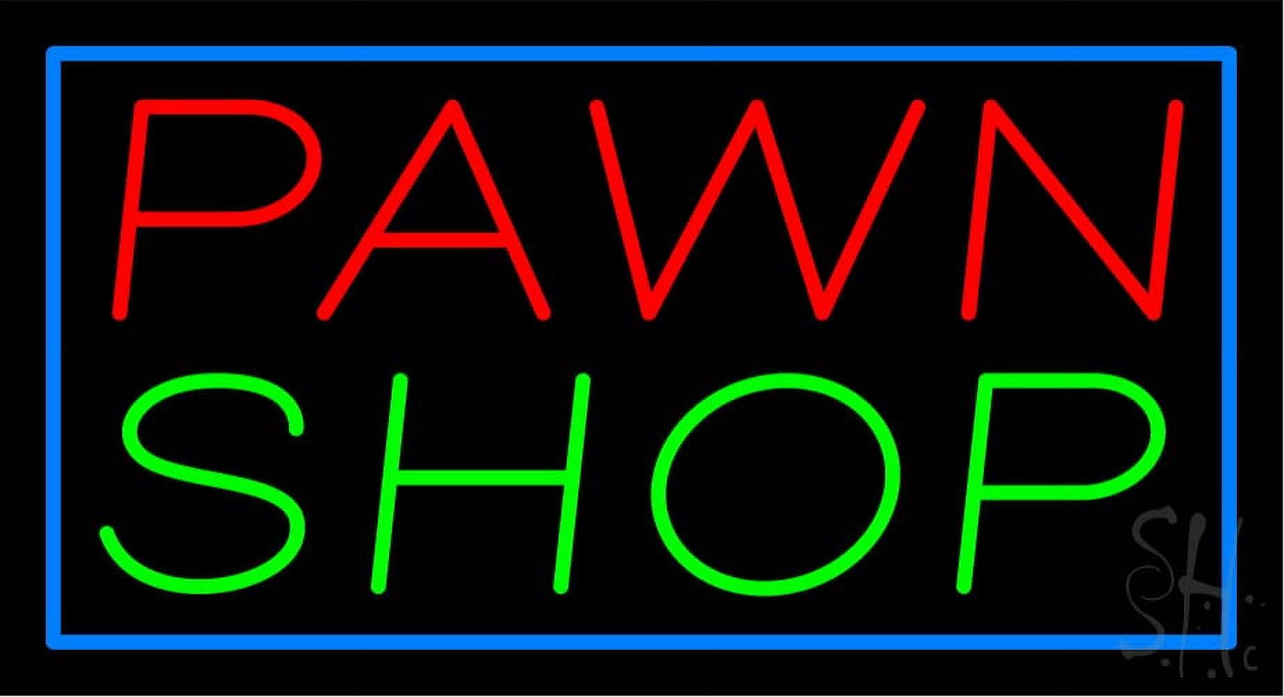 Pawn Shop LED Neon Sign 20 x 37 - inches, Black Square Cut Acrylic ...