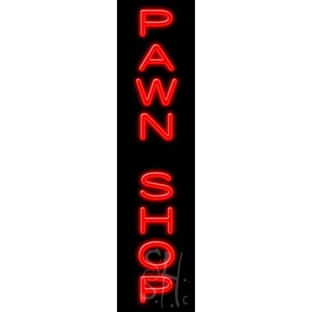 Pawn Shop LED Neon Sign 8 x 32 - inches, Black Square Cut Acrylic ...