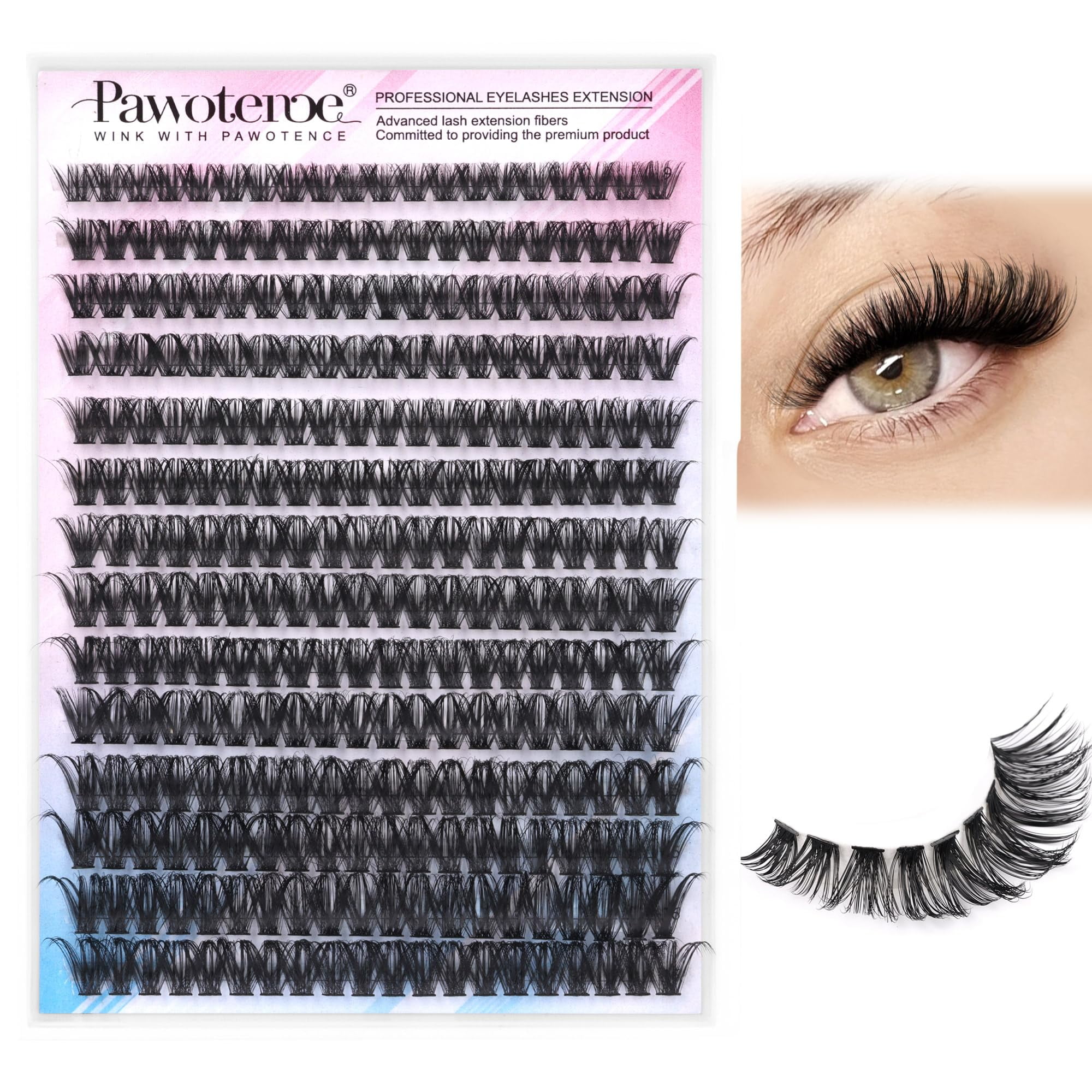 Pawotence Lash Clusters 280pcs IFF17 Individual Lashes Cluster Eyelash ...