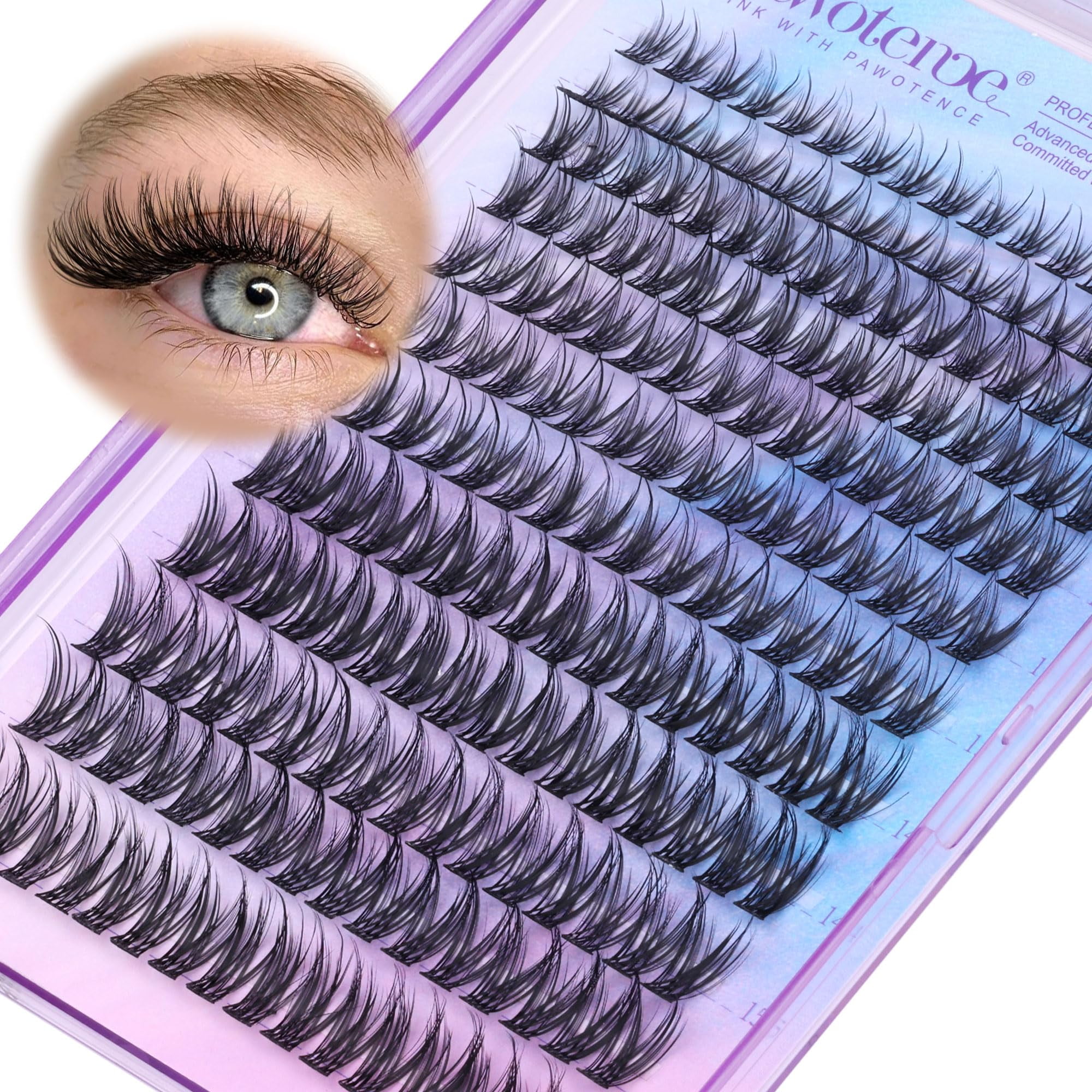Pawotence Lash Clusters Wispy OLF24 9-16mm Individual Lashes Cluster ...