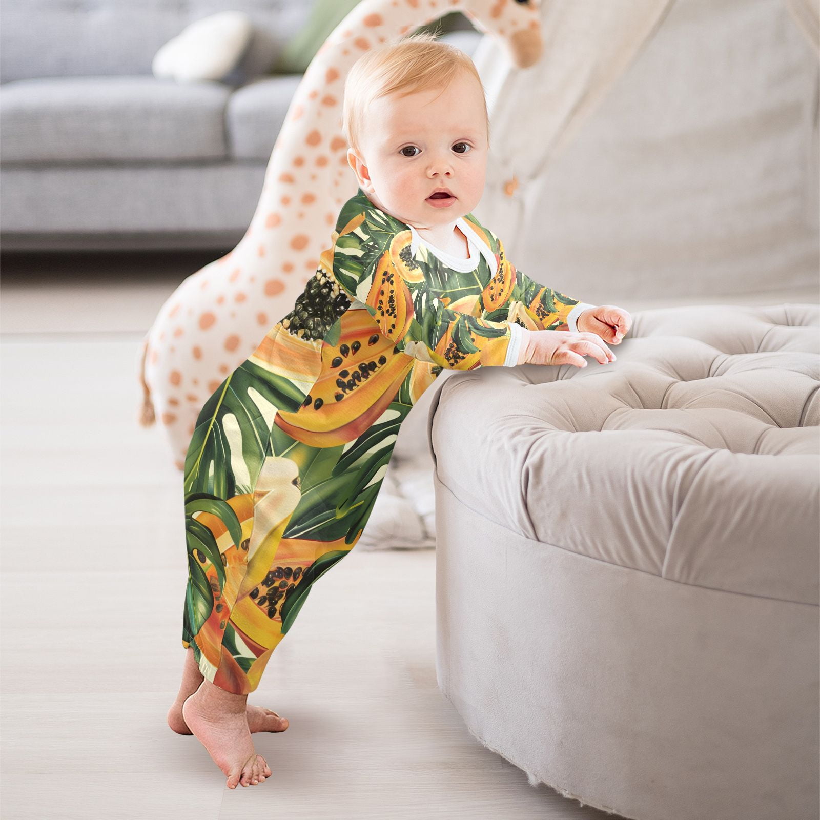 Pawpaw Leaves Newborn Baby Sleeper Gowns Baby Nightdress Cotton Long ...