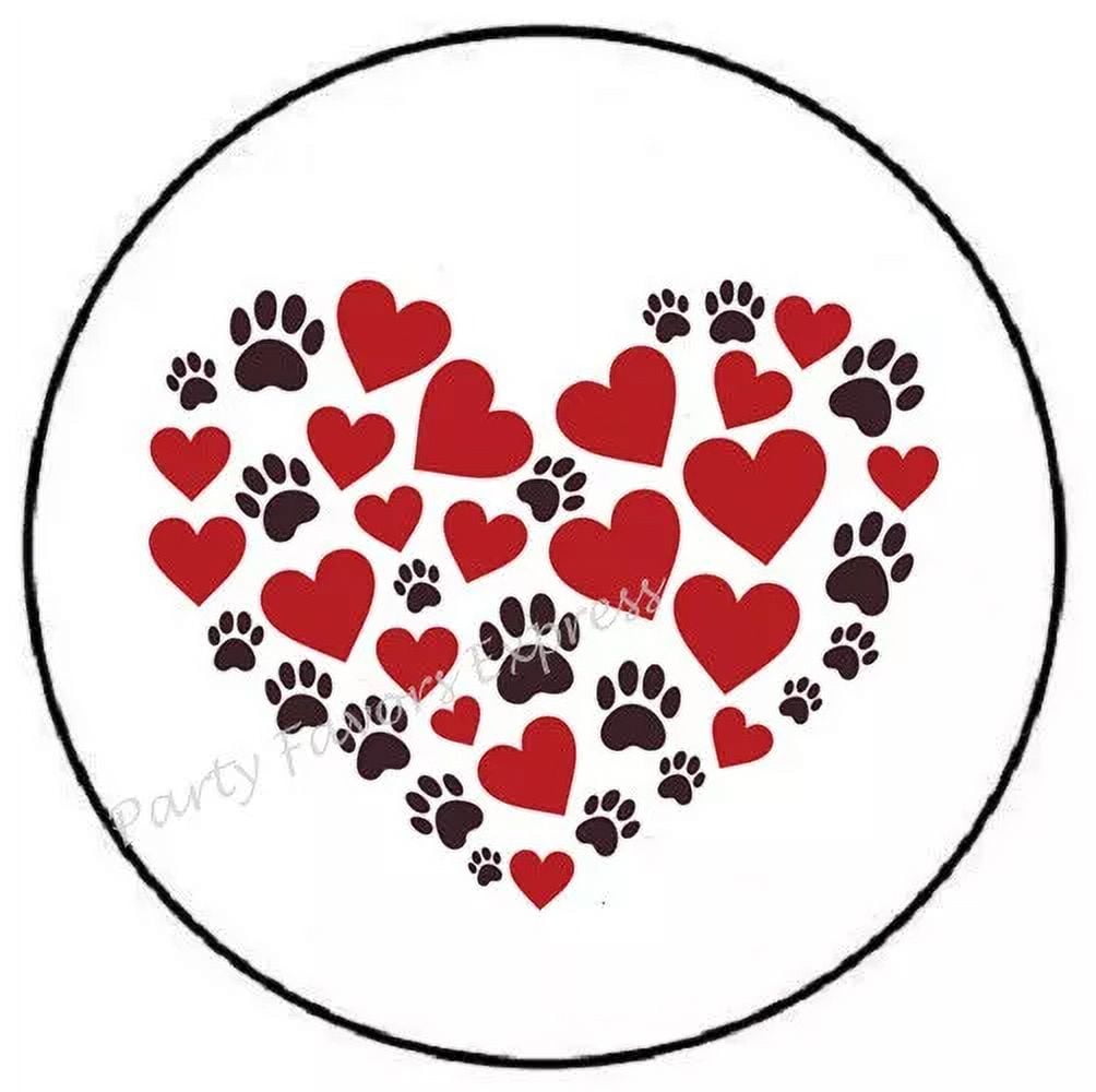 Pawprint Heart Sticker Party Favors Sticker Envelope Seals Labels ...
