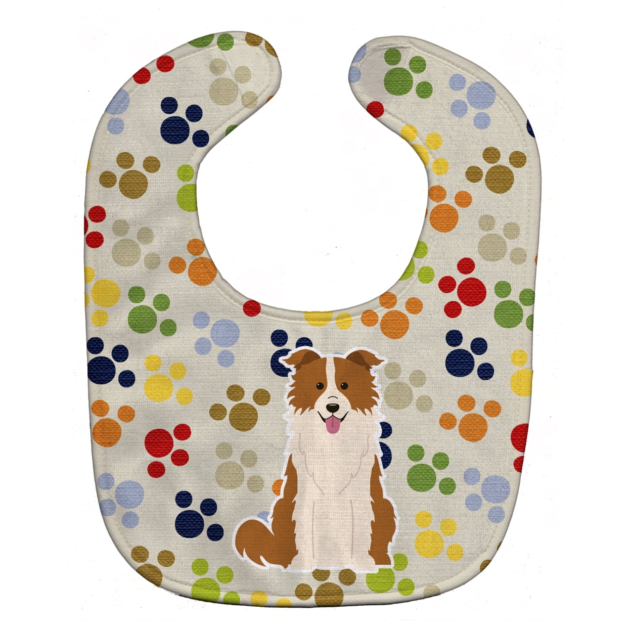 Pawprints Border Collie Red White Baby Bib - Walmart.com