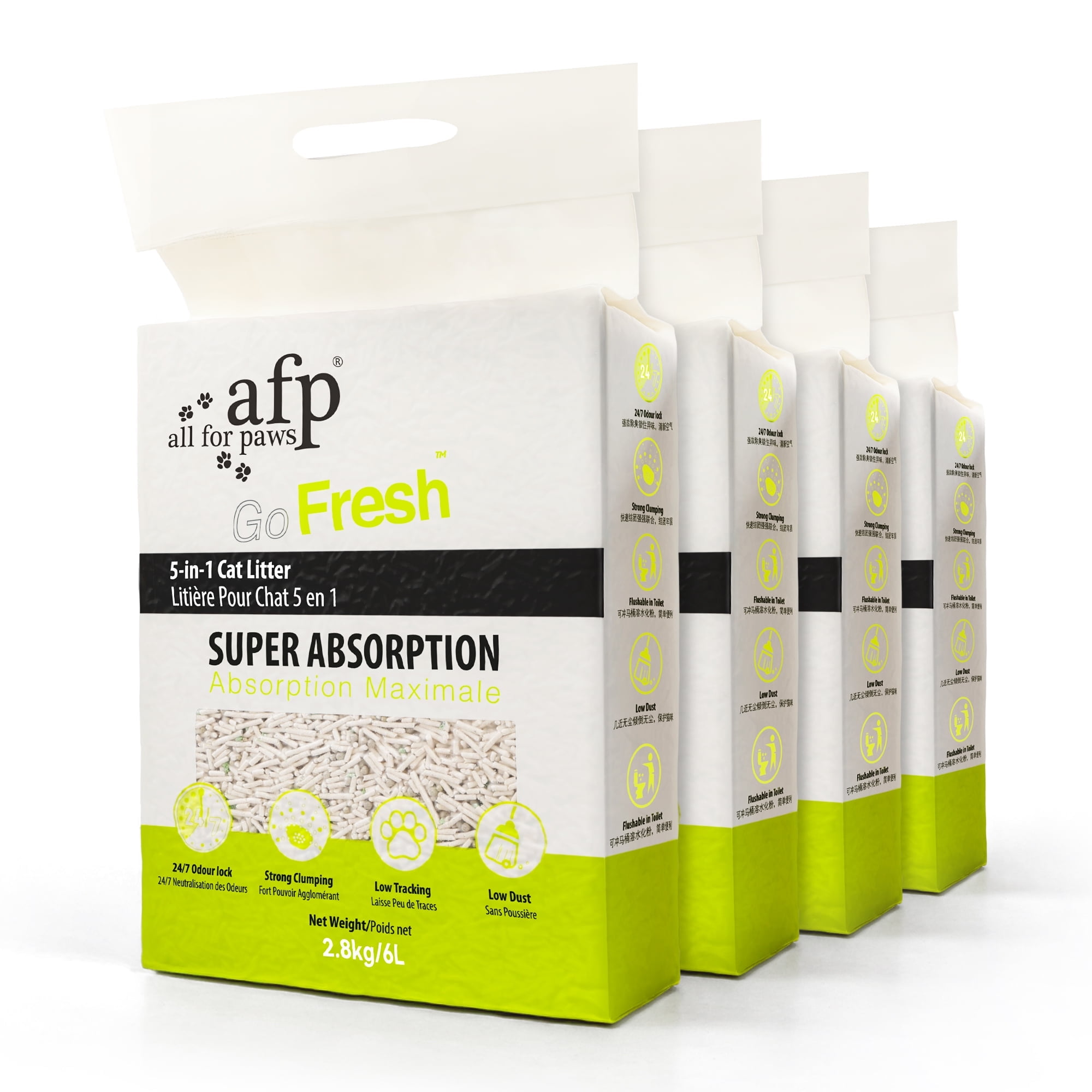 All For Paws 5-in-1 Tofu Cat Litter, Unscented, Flushable, Rapid ...