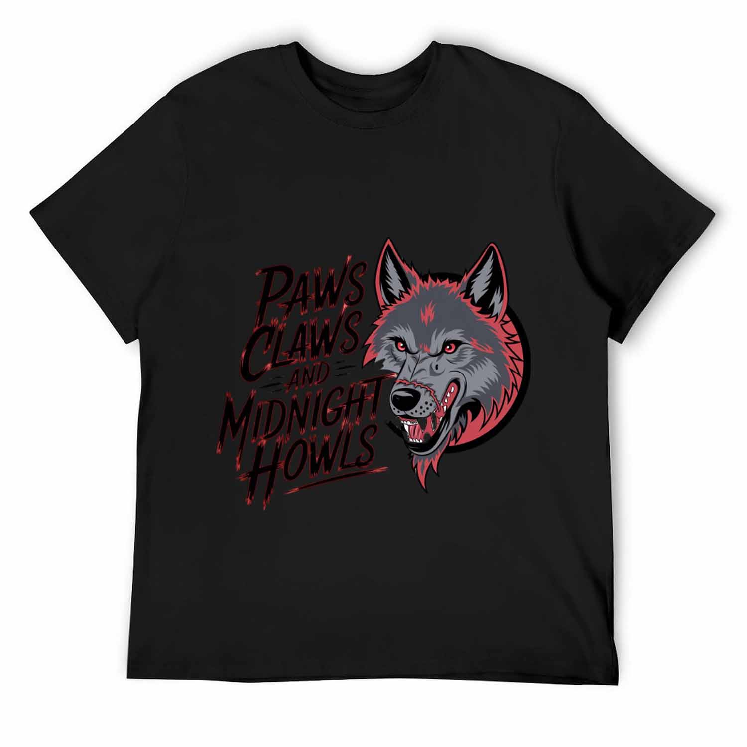 Paws Claws And Midnight Howls Curly Hair Funny Doodle Funny Saying T ...