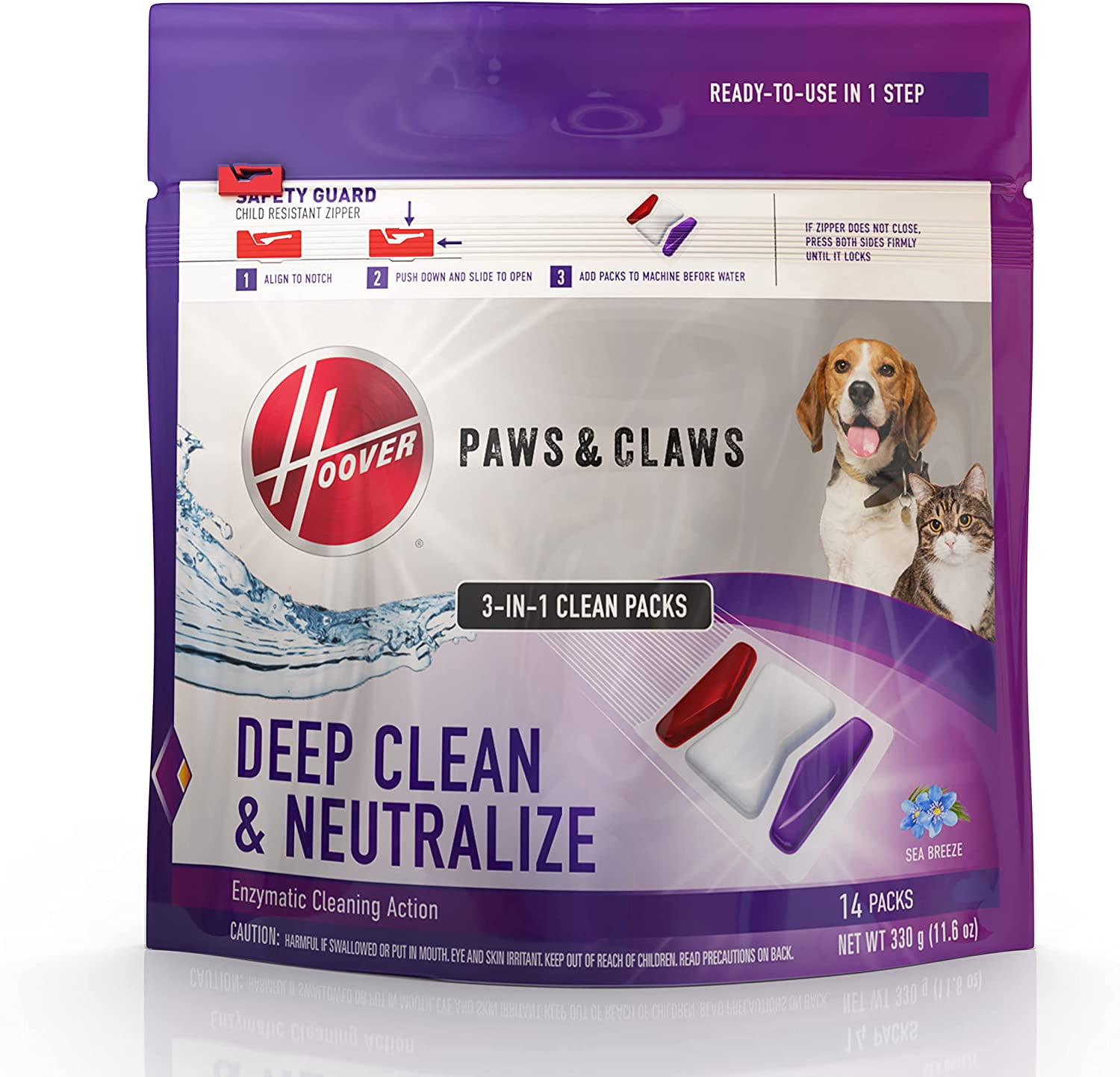 Paws & Claws Clean Packs, Sea Breeze Scent, Pre-Measured Concentrated Pack Solution, Tackles ...