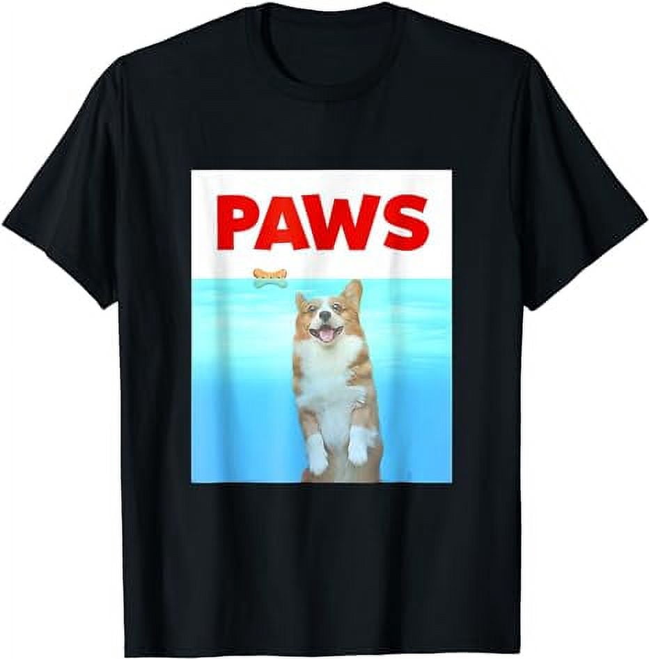 Paws Dog Parody 80s Corgi Shark Funny Dog T-Shirt - Walmart.com