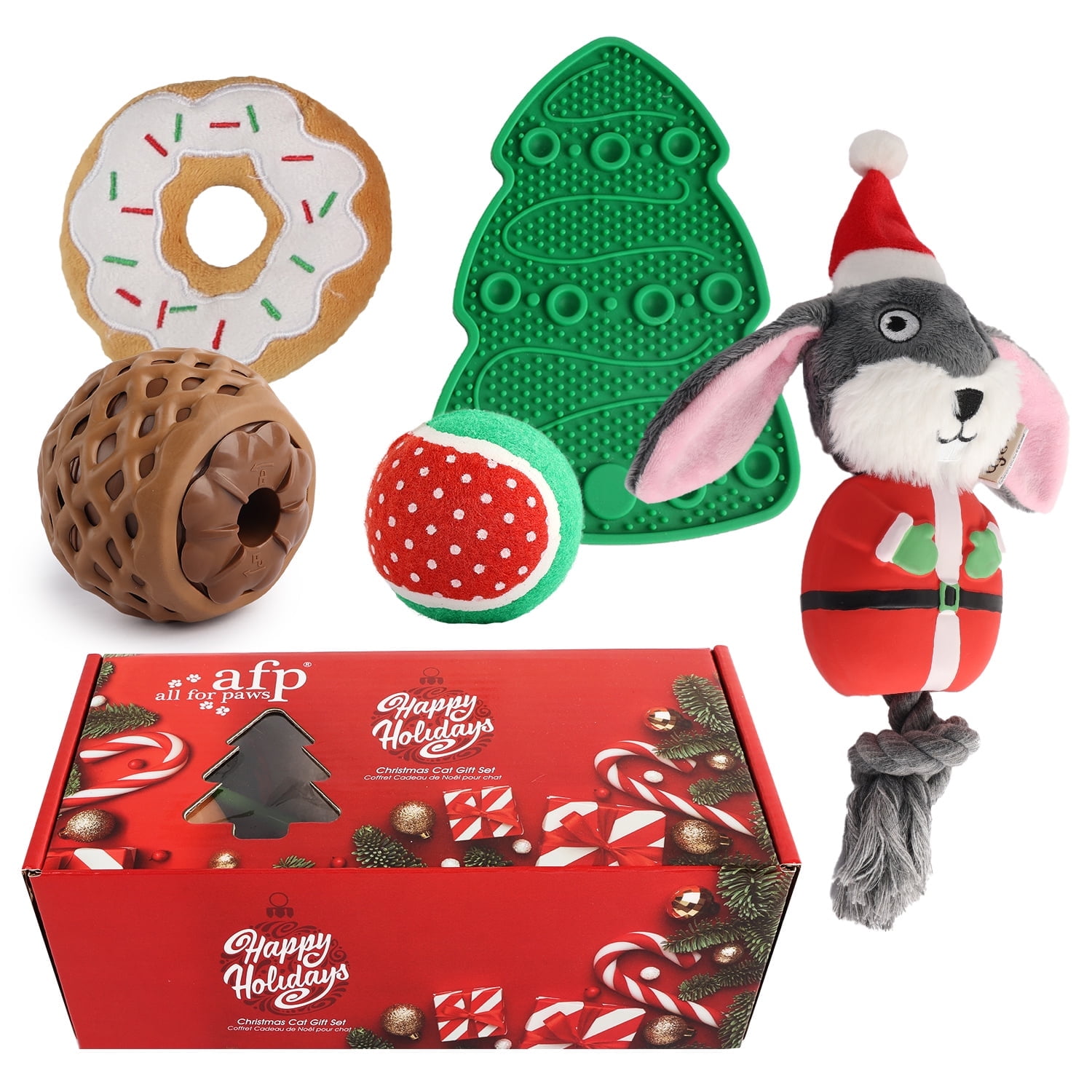All For Paws Christmas Dog Toy Gift Set, Anxiety Relief Lick Mat ...