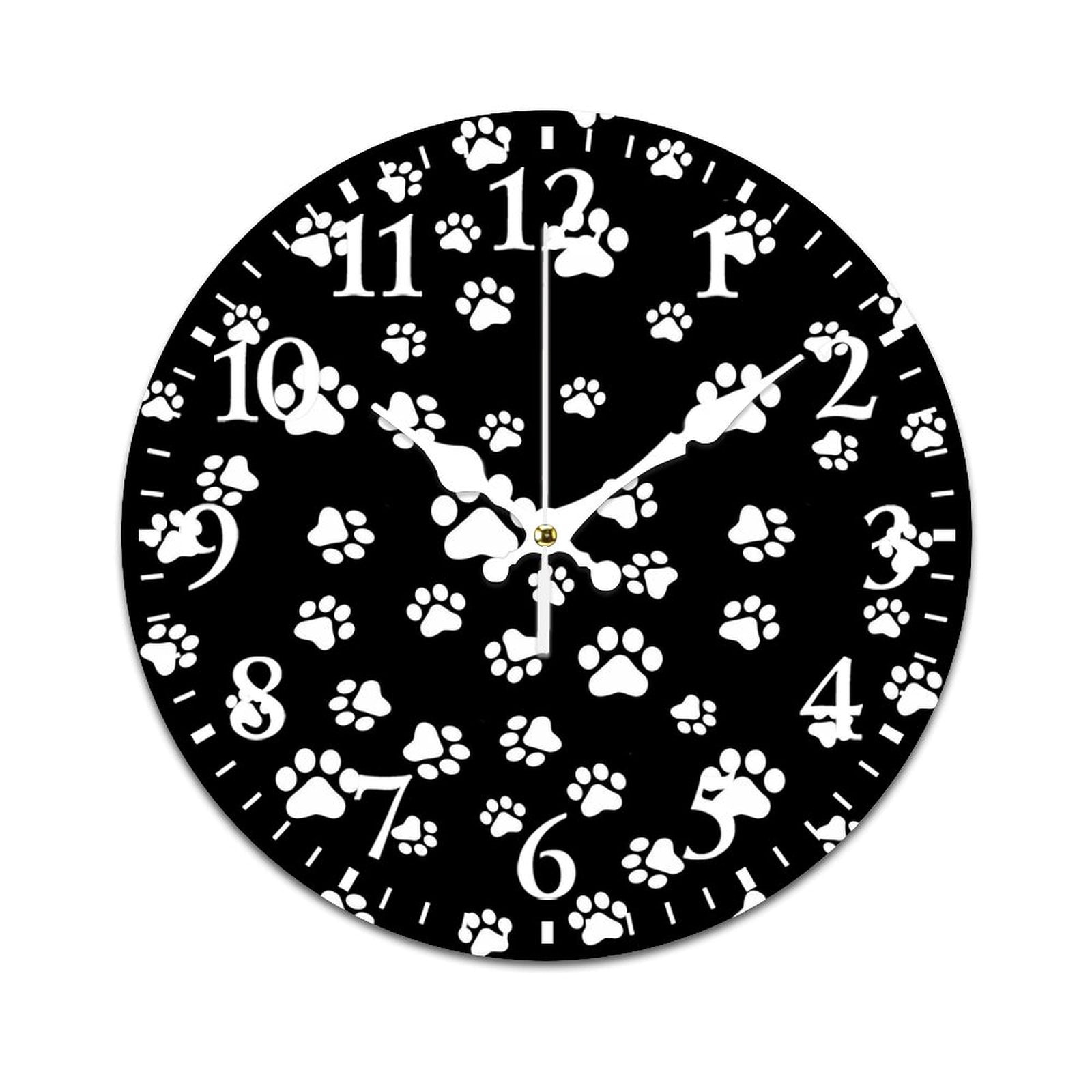 Paws Pattern Wall Clock Modern Design Clocks Wall Hanging Home Office ...