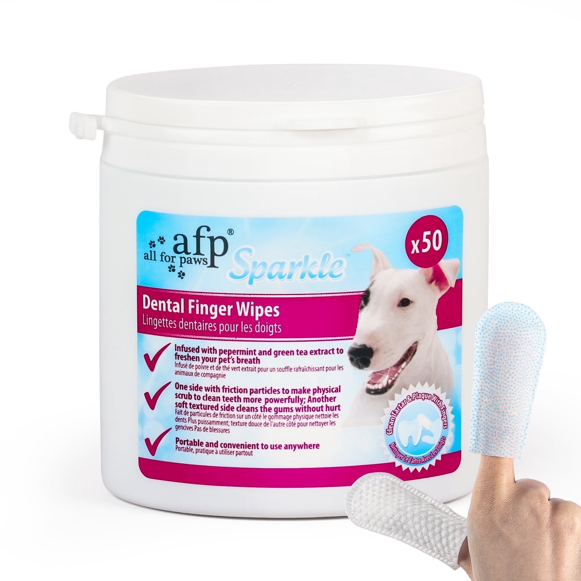 All For Paws Dog Teeth Cleaning Wipes, Dental Finger Wipes for Dogs ...