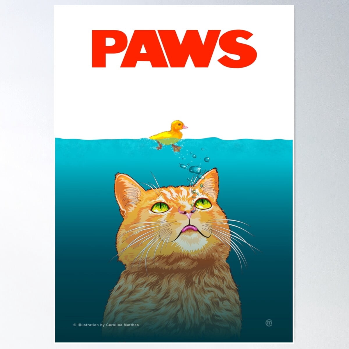 Paws! Poster Wall Art, Modern Wall Decor For Living Room Bedroom, 8x12 ...