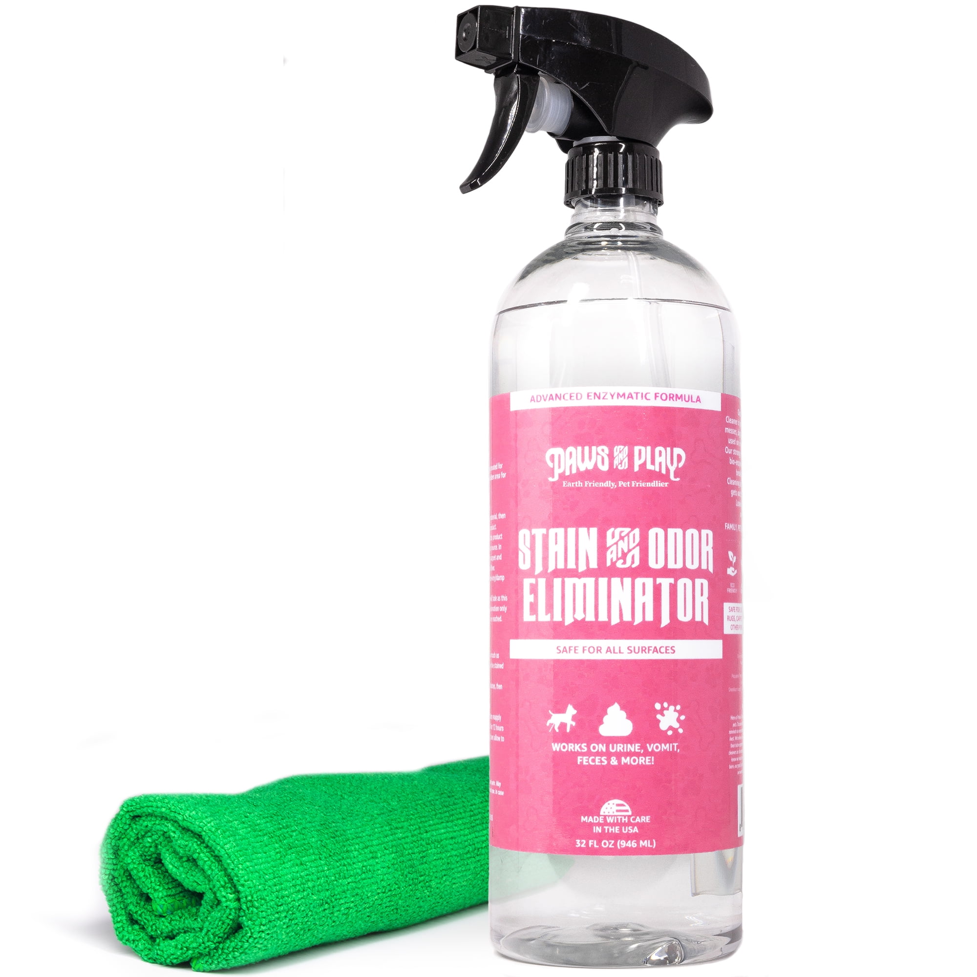 Paws and Play (32oz) Pet Stain and Pet Odor Eliminator For Pet Urine ...