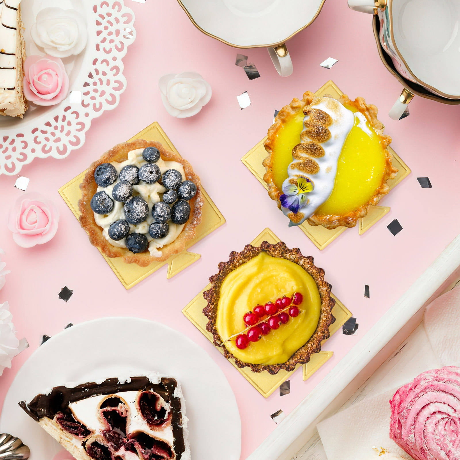 Pawsdot 100 Sheets Square Cake Boards Cake Trays For Weddings Parties ...