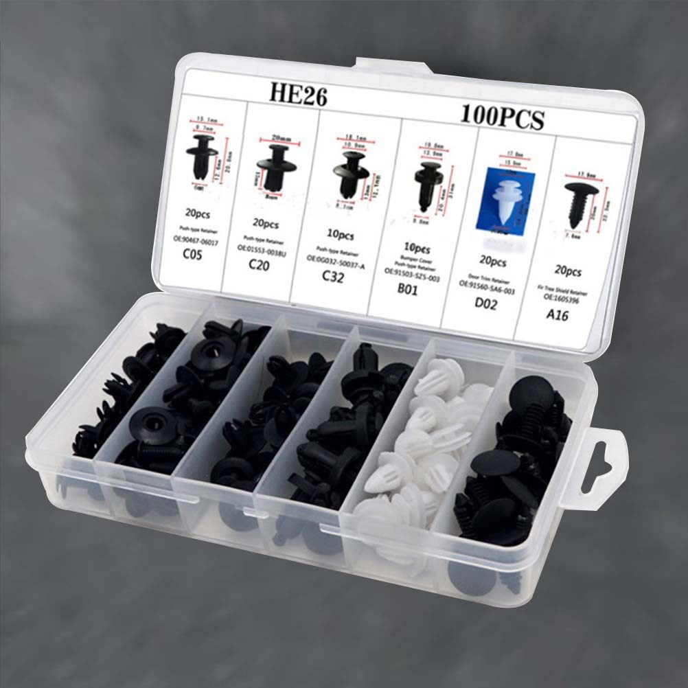 Pawsdot 100Pcs Car Push Pins Heavy Duty Nylon Fasteners for Trim Panel ...