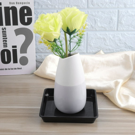 Pawsdot 10Pcs Black Plastic Flower Pots Tray re Shape for Garden and ...