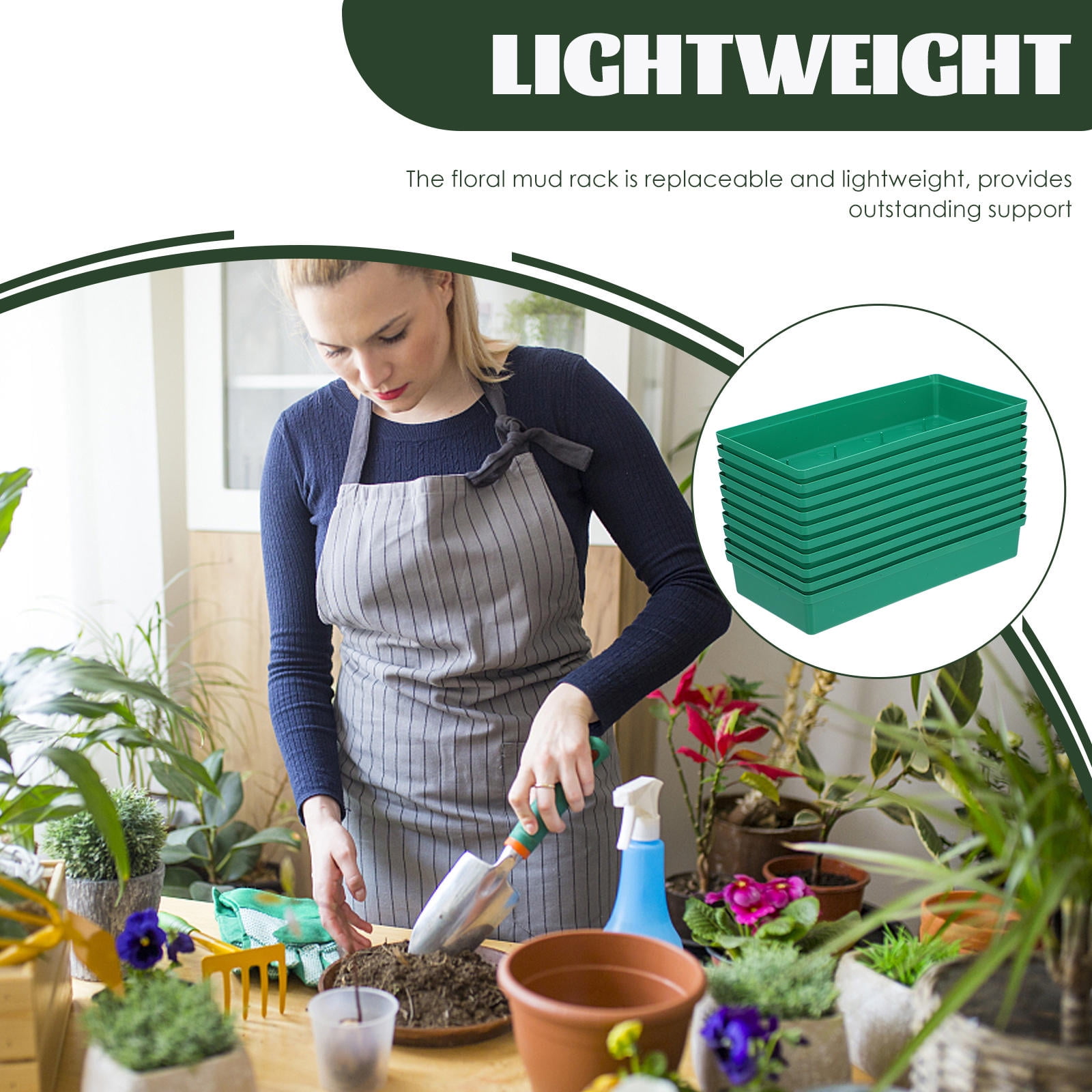 Pawsdot 10Pack Floral Mud Tray PP Green Flower Arrangement for Special ...