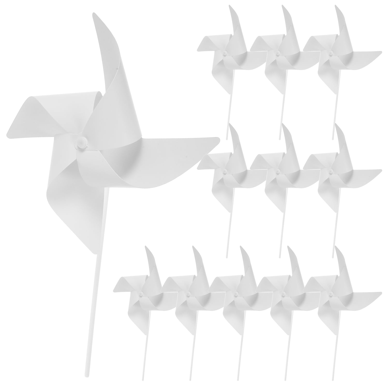 Pawsdot 12Pcs White DIY Paper Windmills Made of Durable Thick Paper for ...
