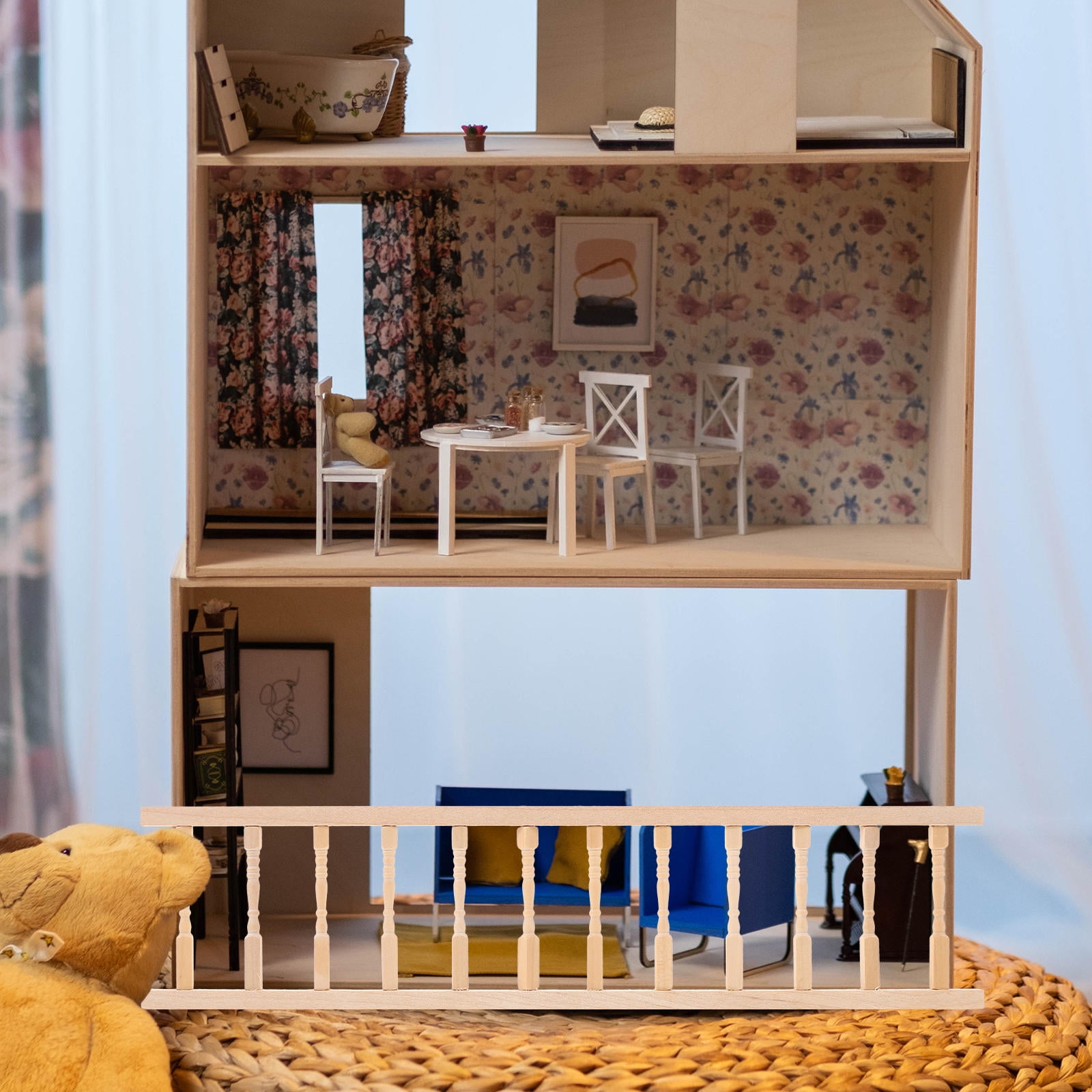 Pawsdot Dollhouse Hand Rails Miniature Garden Fence Wood Miniature ...