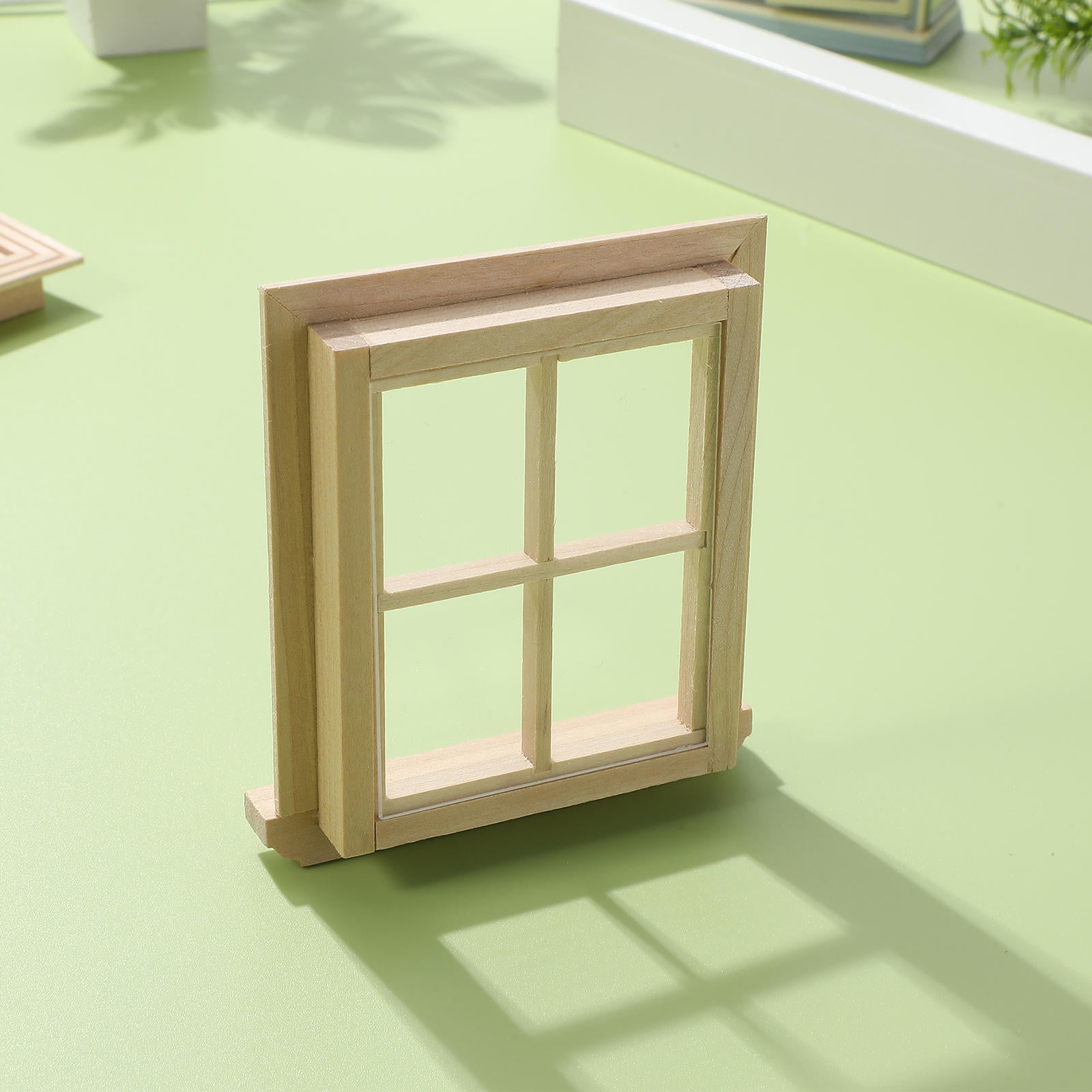 Pawsdot 2 Pcs Miniature Window Frame Models Synthetic Material Rustic ...