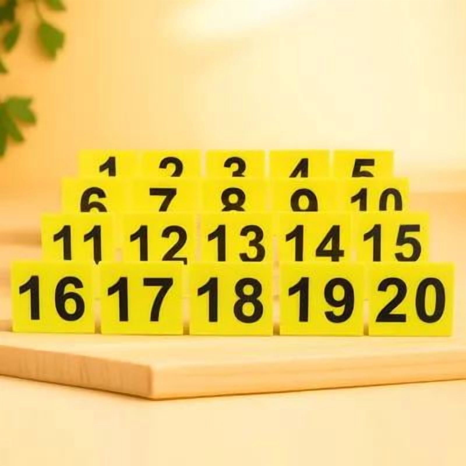 Pawsdot 20pcs Restaurant Table Numbers Yellow Acrylic Evidence Marker ...