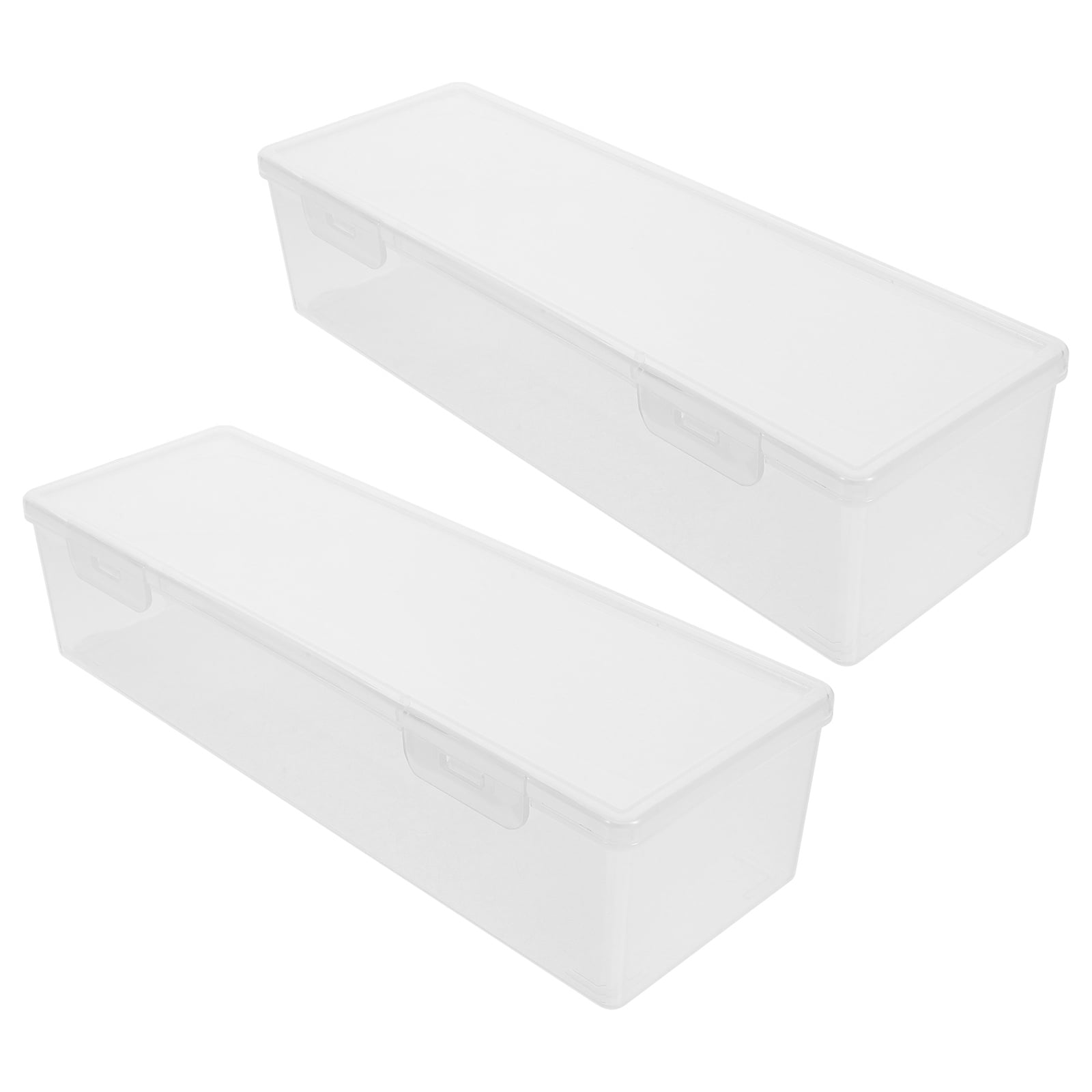Pawsdot 2Pcs Plastic Bread Box Rectangular White Airtight Food Storage ...