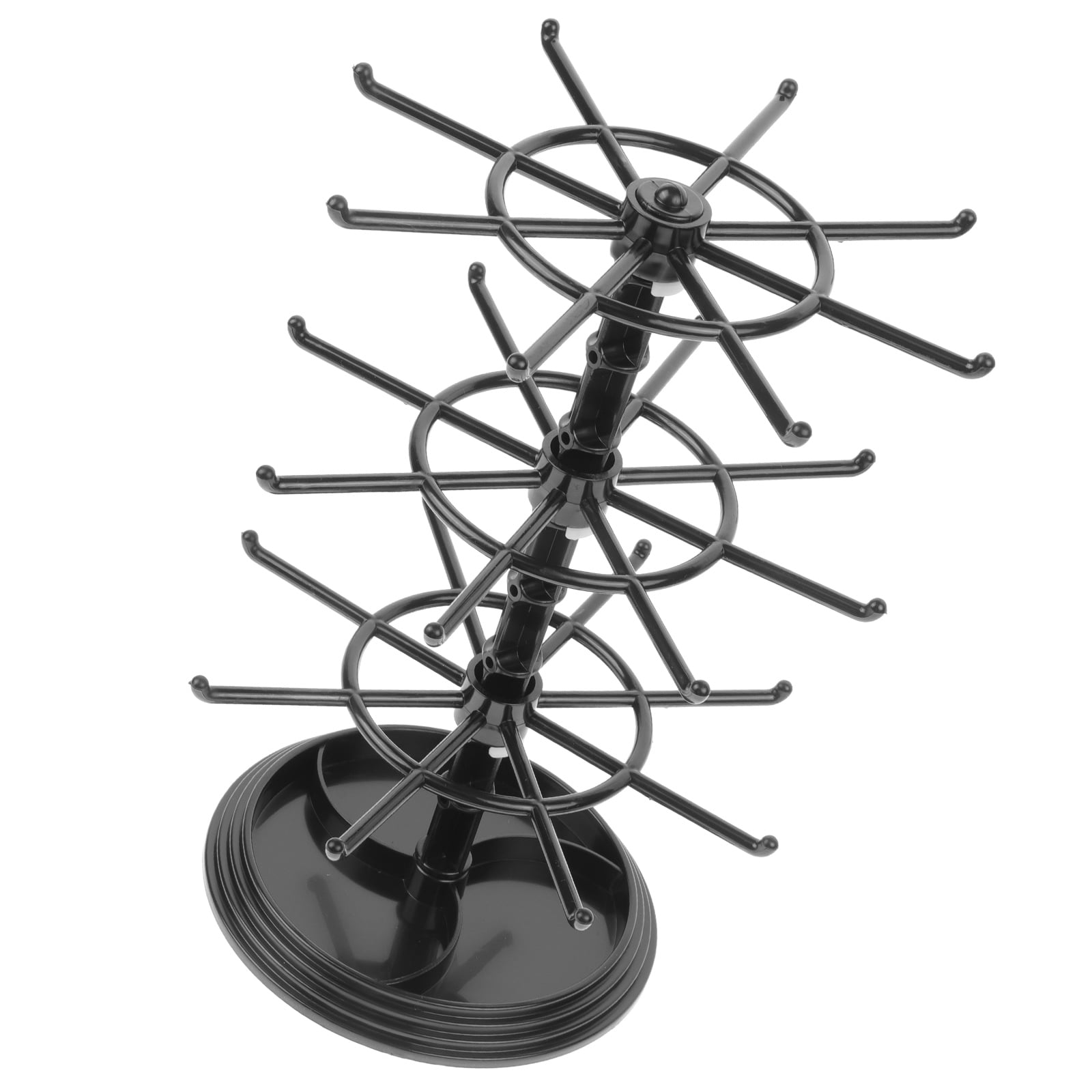 Pawsdot 3 Layer Structure Rotating Earring Display Holder Black Plastic ...