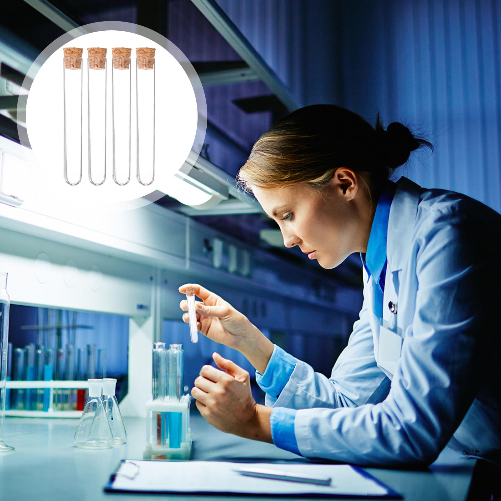 Pawsdot 30PCS Round Bottom Test Tubes with Stoppers for Home Users ...