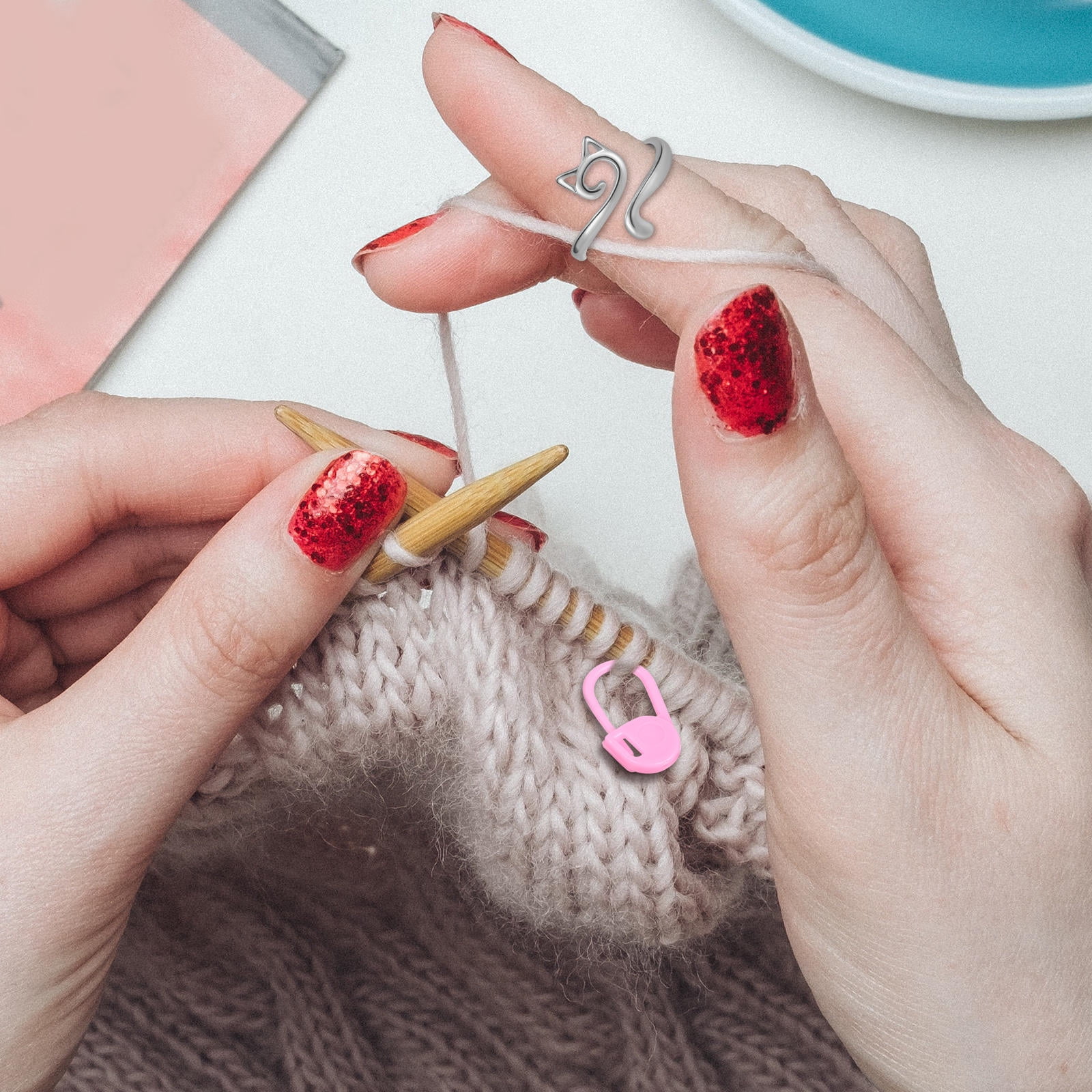 Pawsdot 4 Crochet Rings Metal Multi Yarn Guide Ring Practical Tool for ...