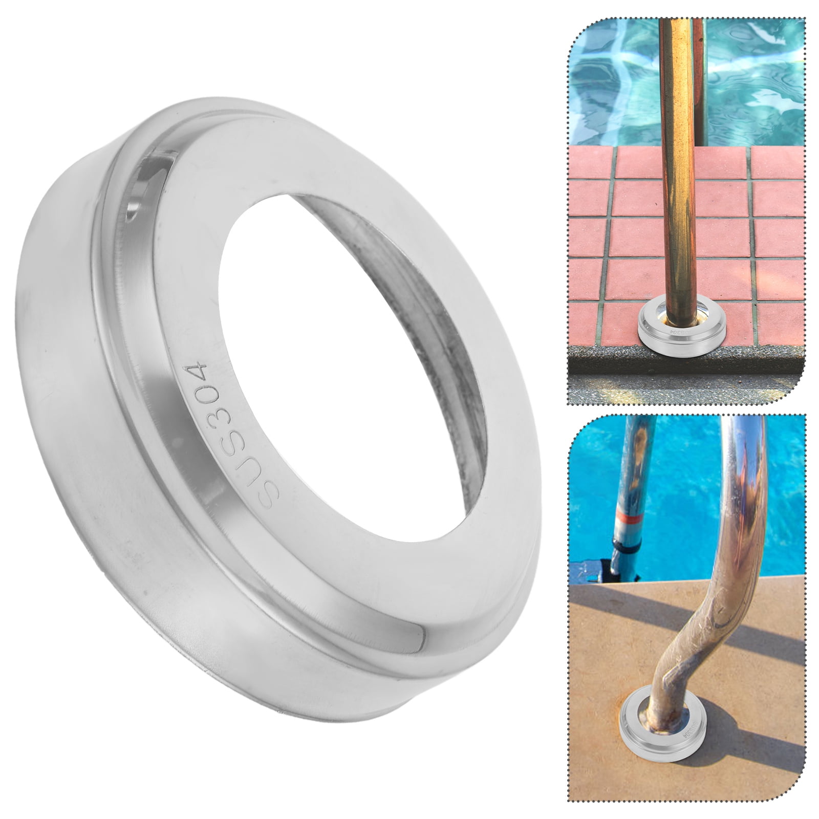 Pawsdot 4Pcs Pool Ladder Plate Covers Escutcheons Plate Silver ...