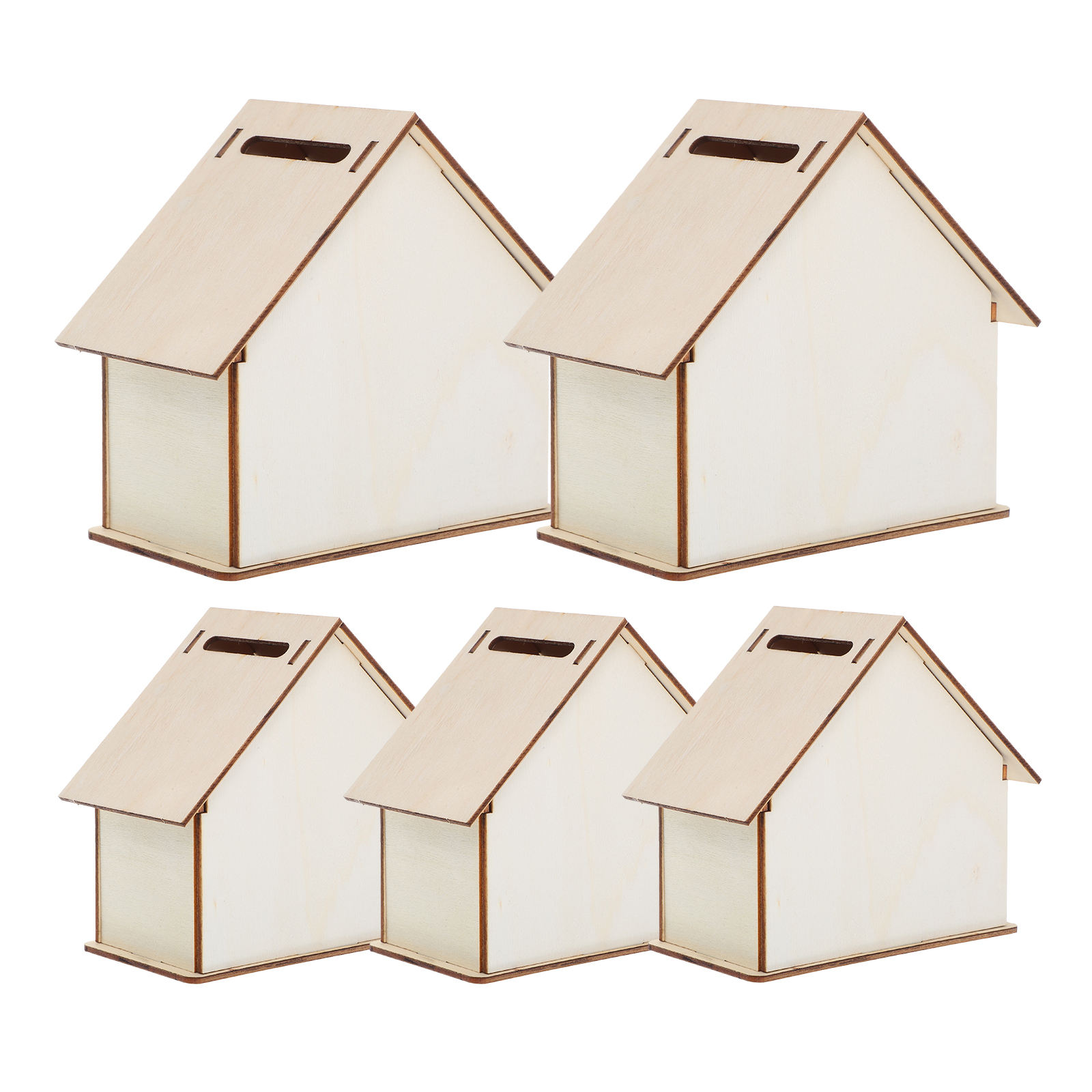 Pawsdot 5Pcs Unfinished Wooden Change Container Beige for Craft and ...