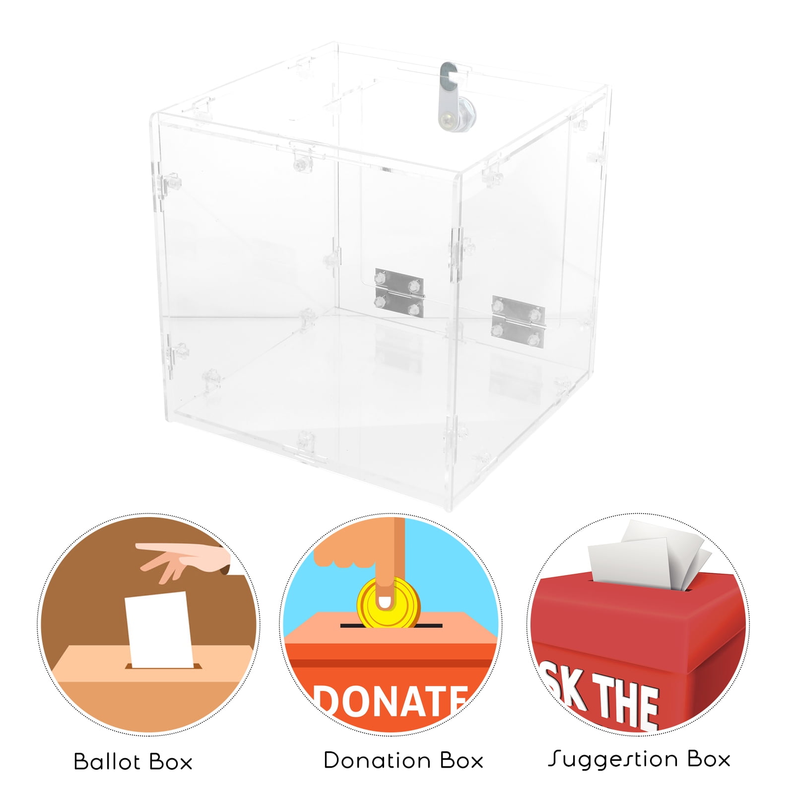 Pawsdot Acrylic Ballot Box Container with Slot for Suggestions and ...