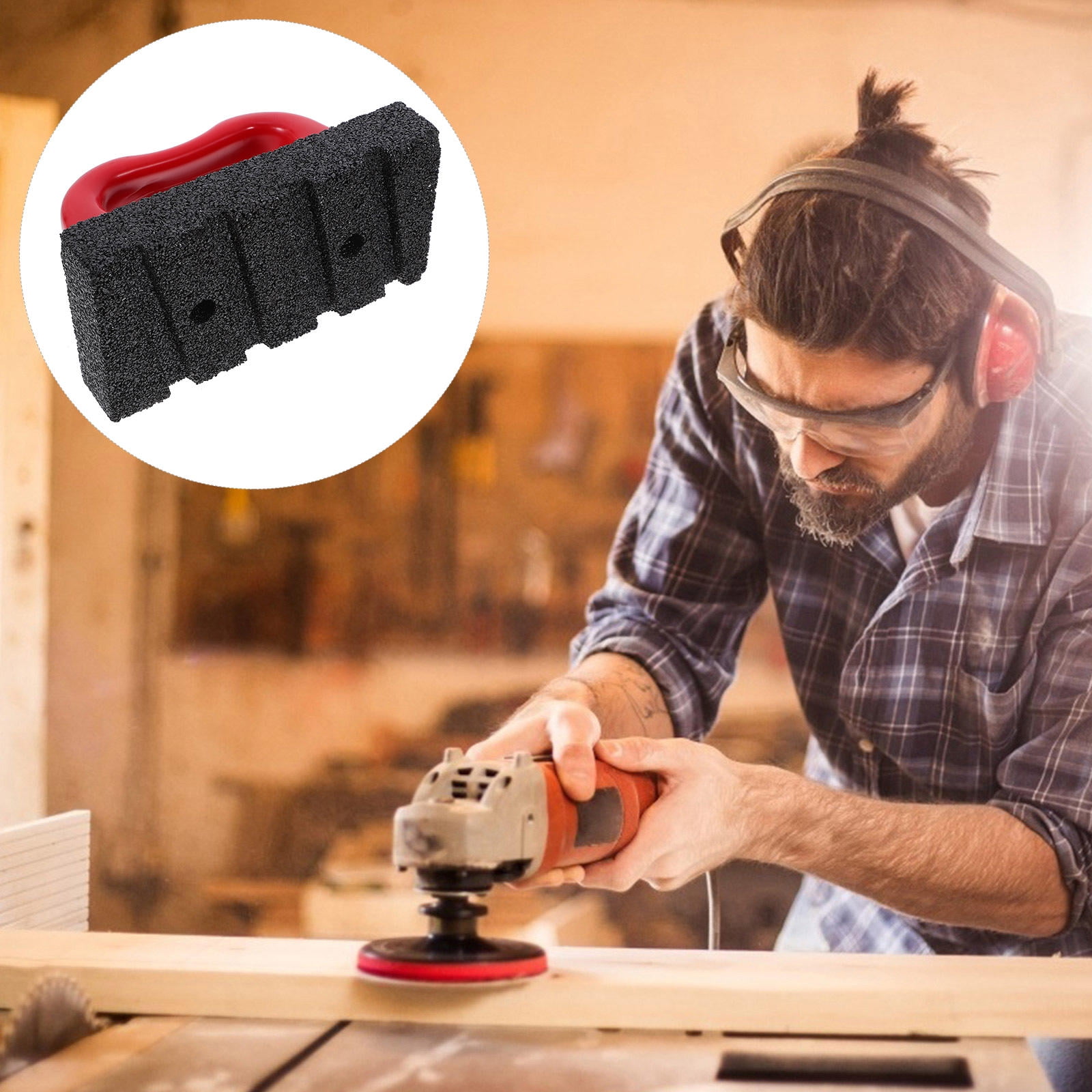 Pawsdot Concrete Sanding Block Rub Brick Tool Red ABS 1Pack Stain ...