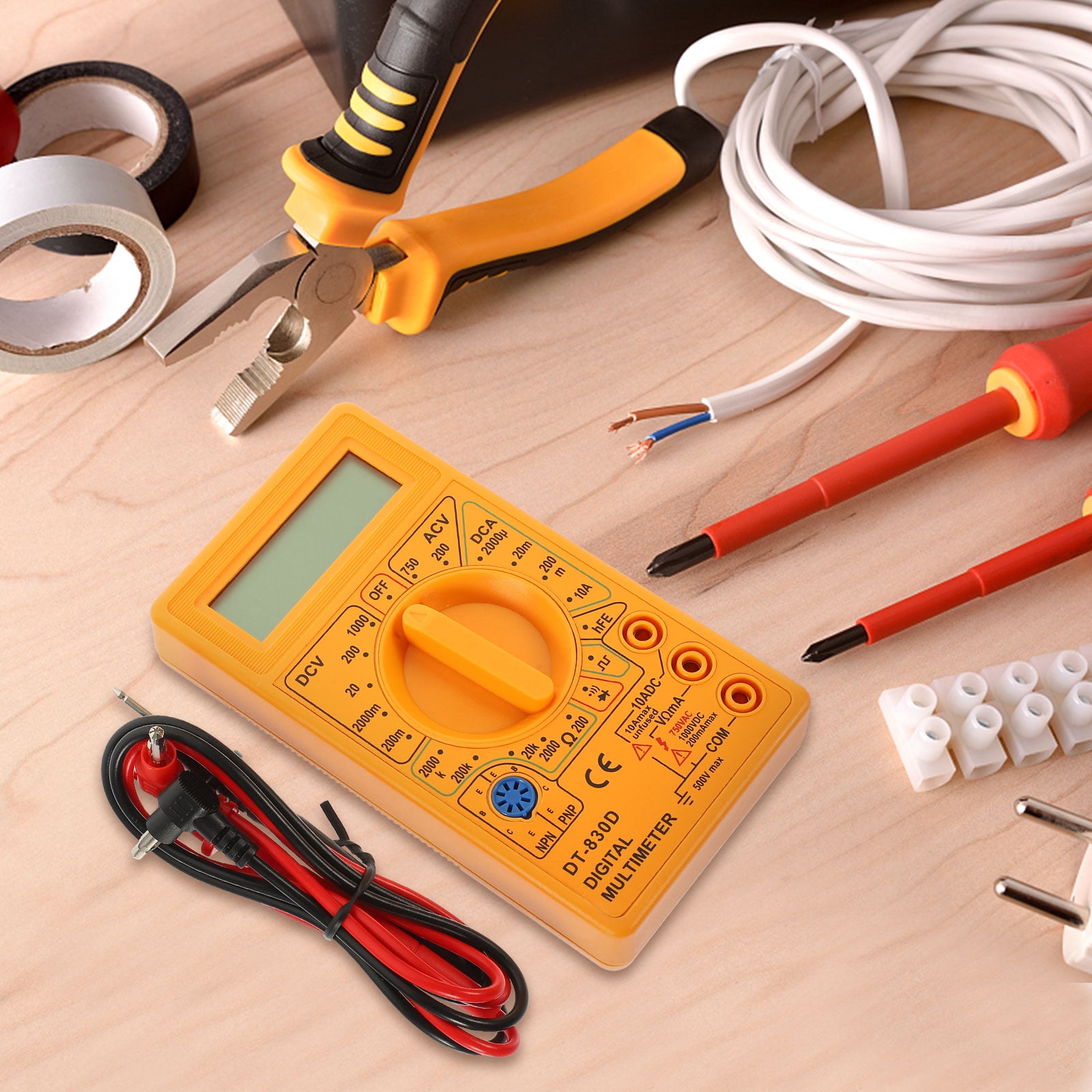 Pawsdot Ohm Multimeter 830D Digital Multimeter Yellow 1Set - Walmart.com