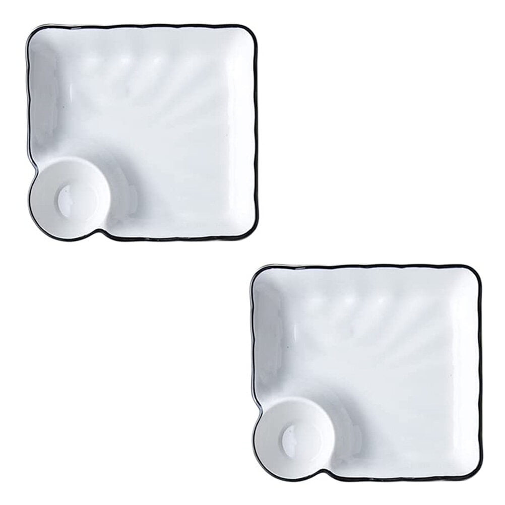 Pawsdot Elegant White Ceramic Sushi Plate Set for Kitchen Use Chic ...