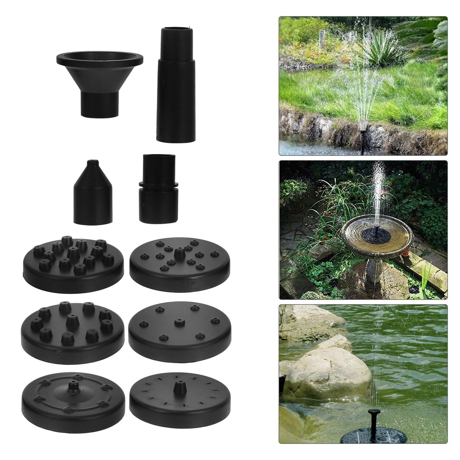 Pawsdot 3Sets Solar Powered Bird Bath Fountain Pump Nozzle Kit Outdoor ...