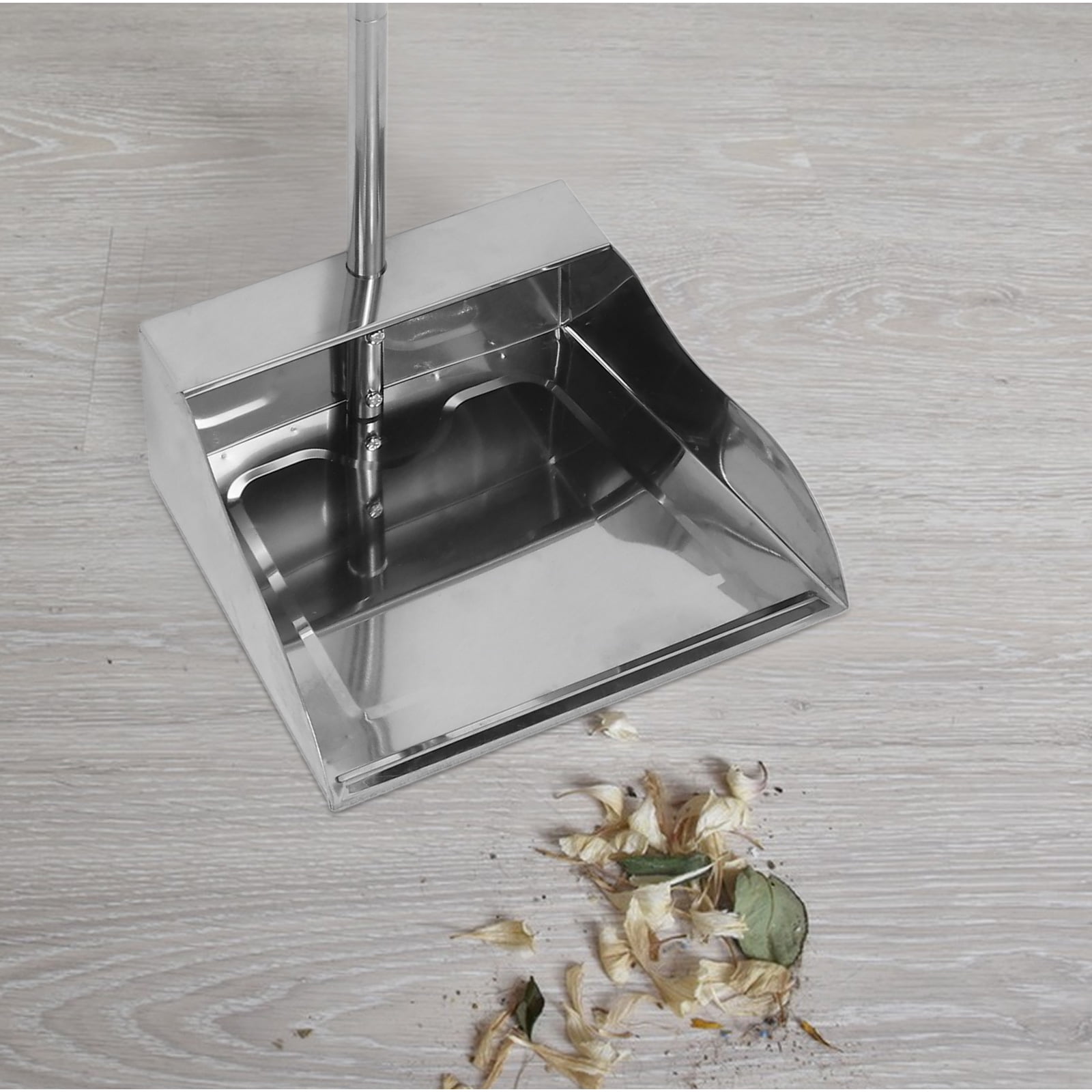 Pawsdot Silver Stainless Steel Upright Dustpan with Jumbo Pan for ...
