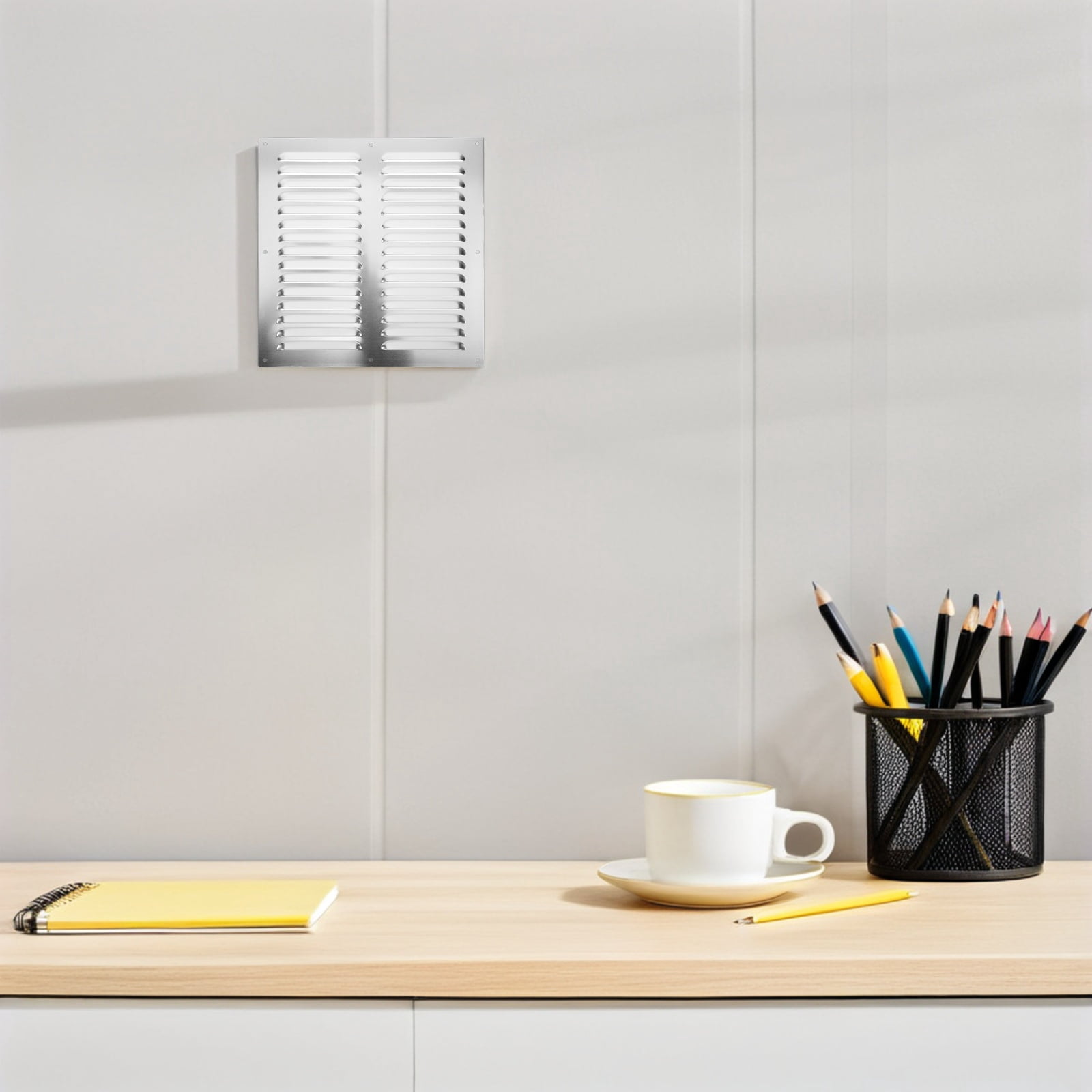 Pawsdot Louvered Silver Vent Cover for Bathroom Exhaust Fan with ...